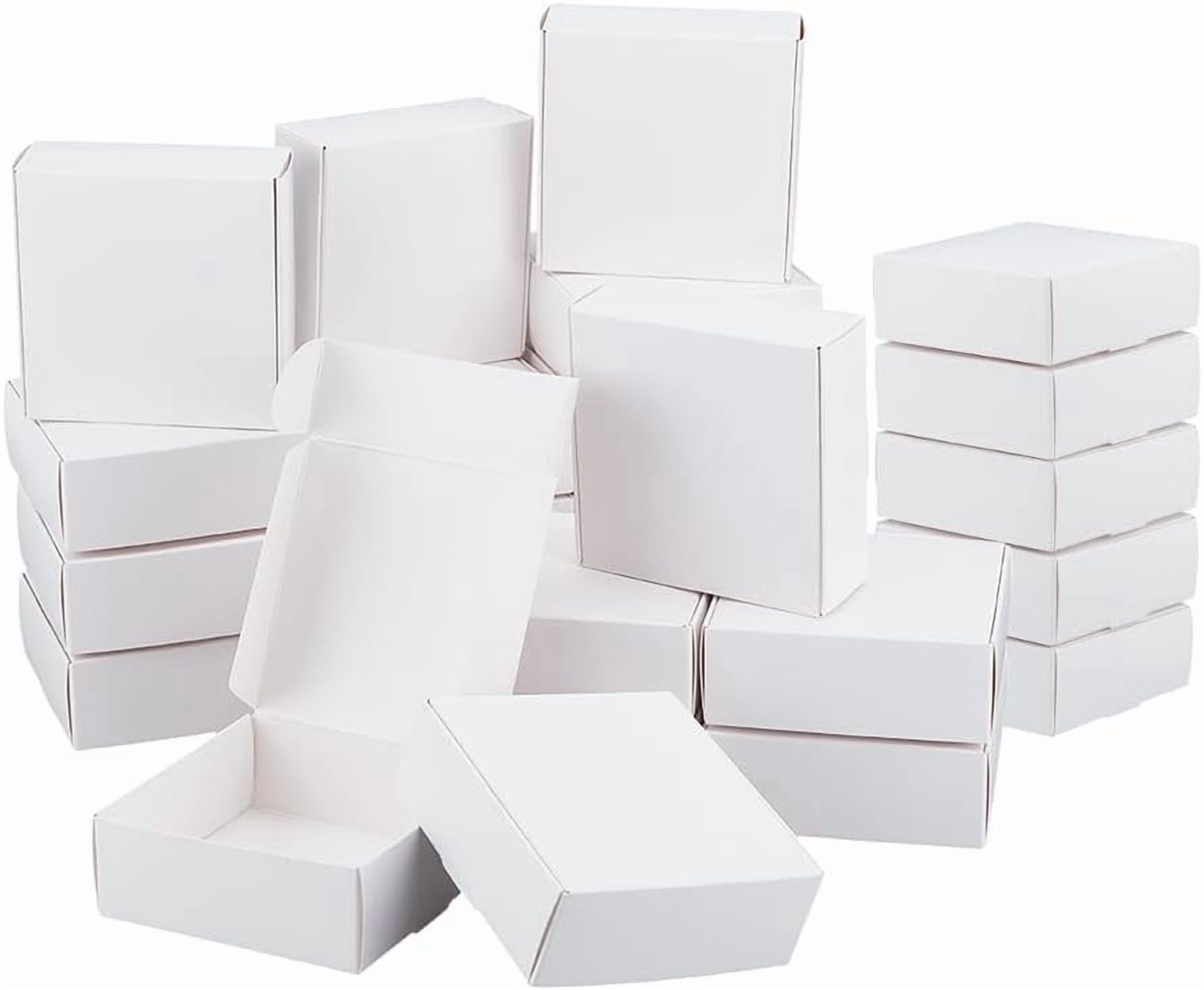 50Pcs Small Cardboard Boxes 3.7x3.7x1.4 Inch White Cardboard Present ...