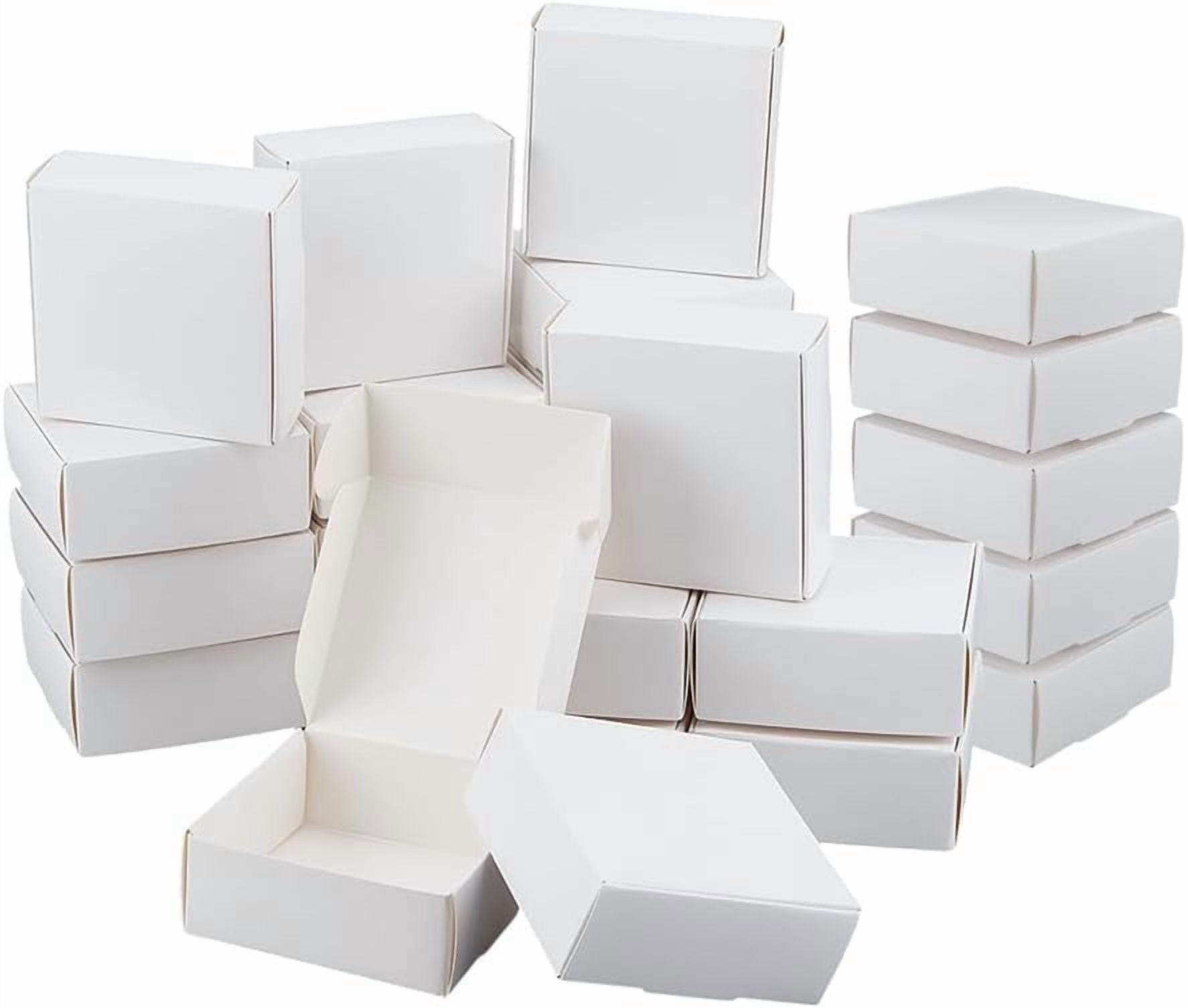 50Pcs Small Cardboard Boxes 3x3x1.2 Inch Square Jewelry Kraft Box ...