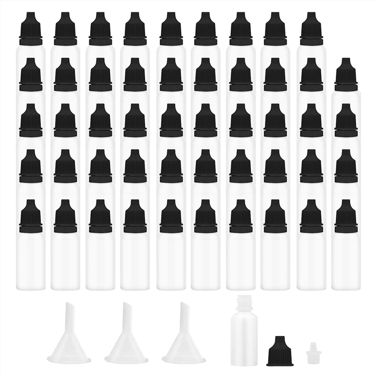 50Pcs Small Empty Squeeze Dropper Bottles Plastic Thin Tip Dropper ...