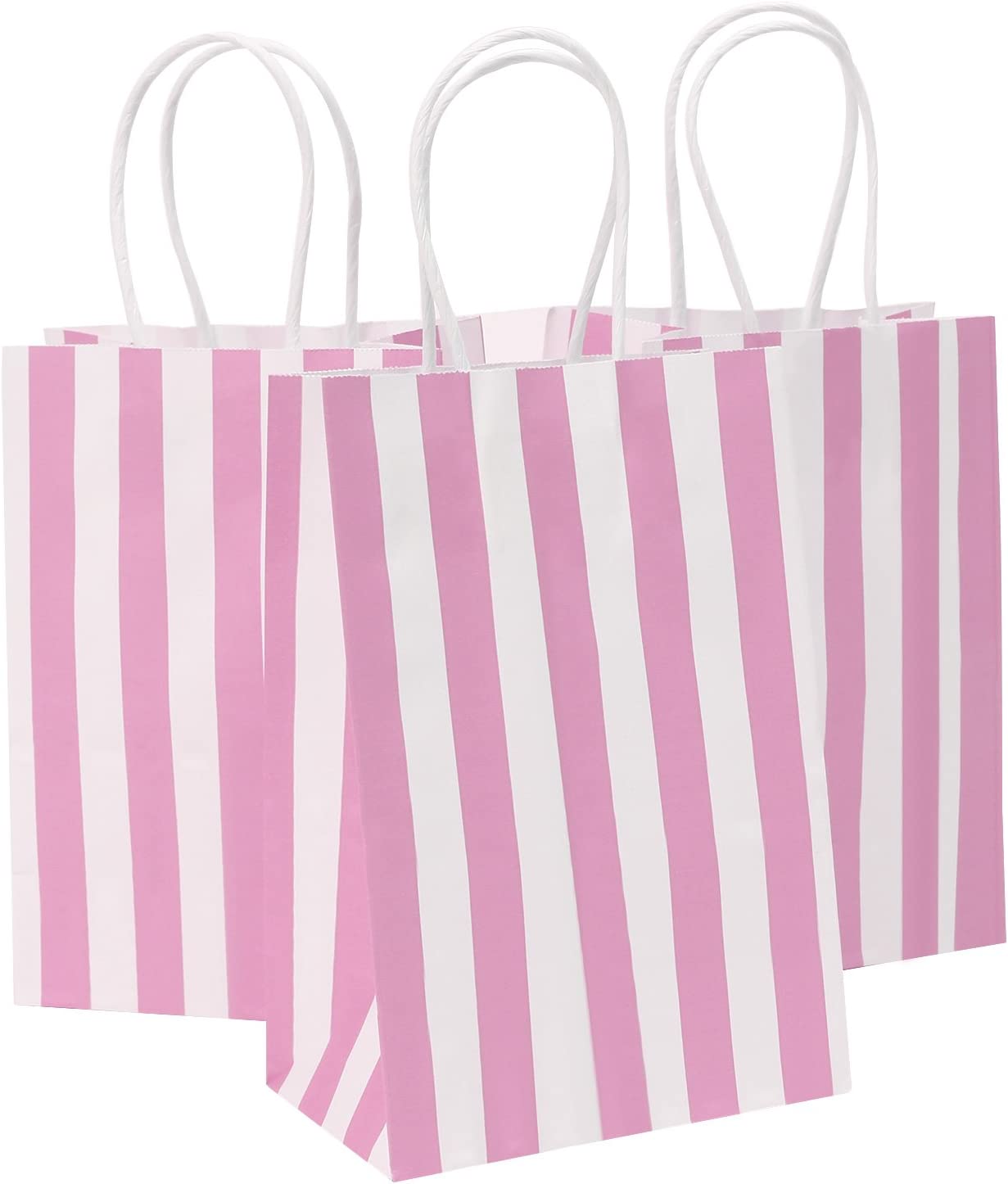 50Pcs Small Paper Gift Bags Bulk, 5.25" x 3.75" x 8" Kraft Paper Bag ...