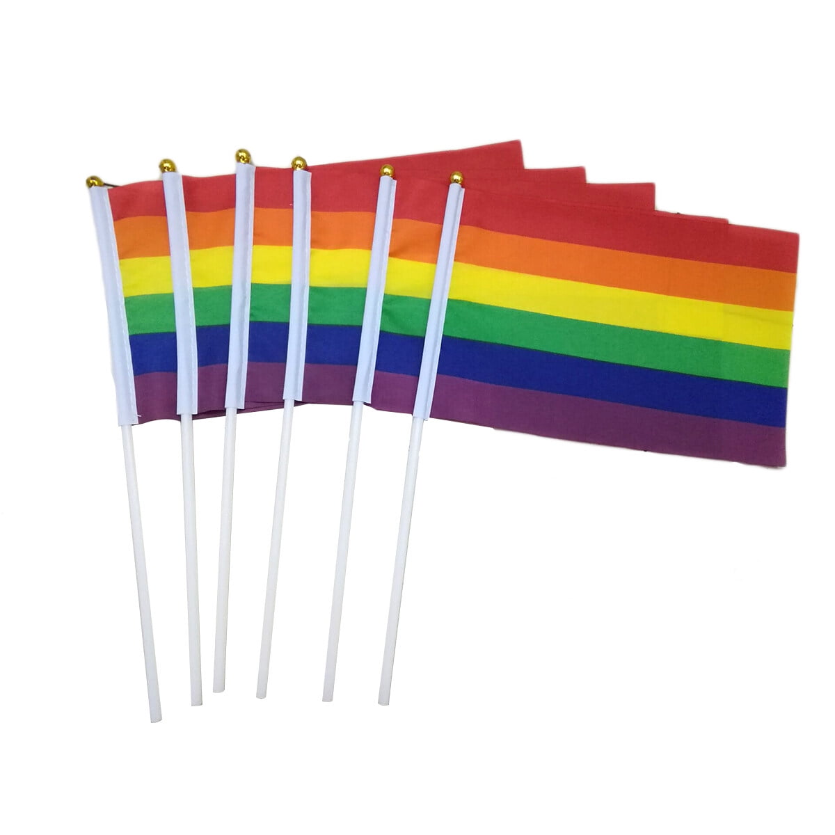 50Pcs Small Progress Pride Rainbow Flags Mini Hand Held Stick Flags Party Decorations Supplies ...