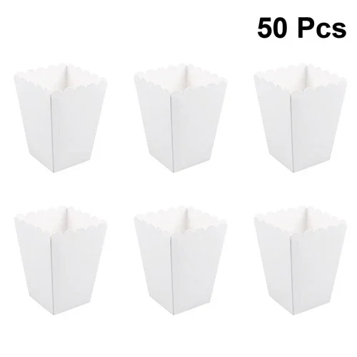 50Pcs Snack Containers Cardboard Popcorn Box Packs Party Candy Boxes ...