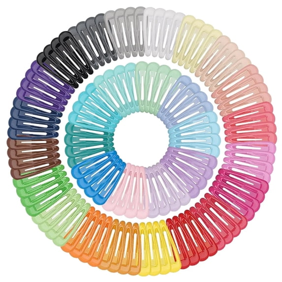 50Pcs Snap Hair Clips Candy Color Glossy 2 Inches No Slip Metal Hair ...