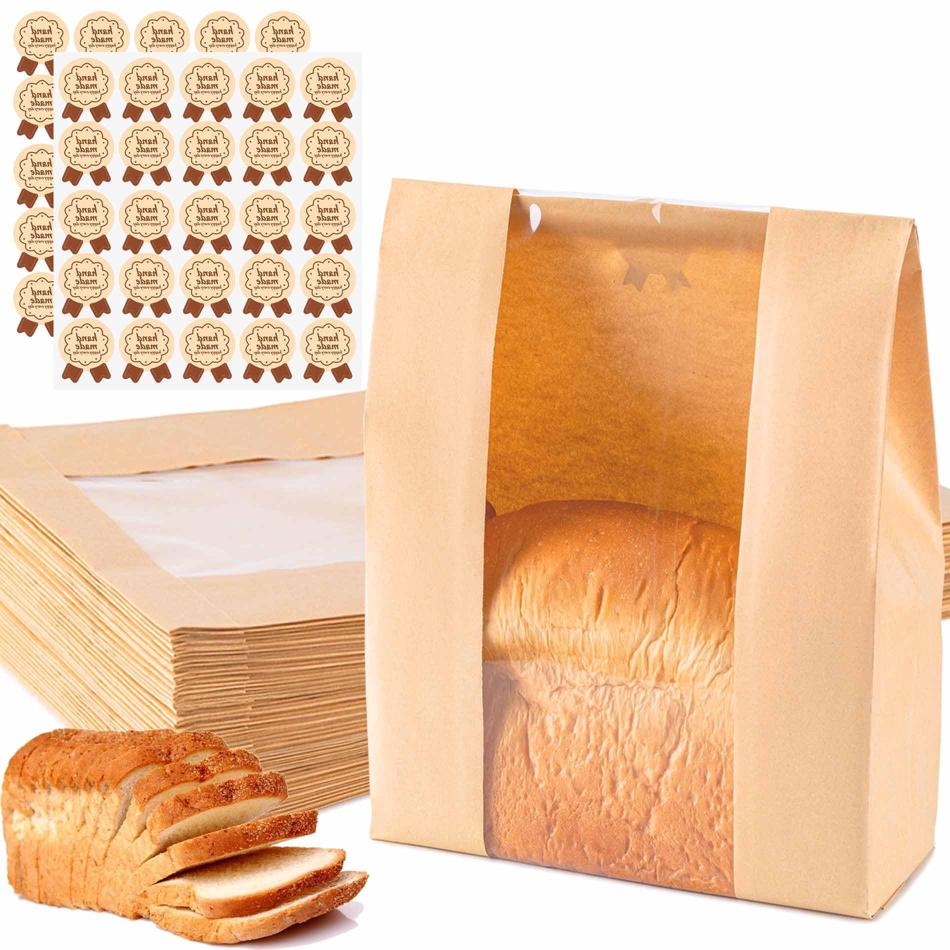 50Pcs Sourdough Paper Bread TSF6 Bags for Homemade Bread with Window ...