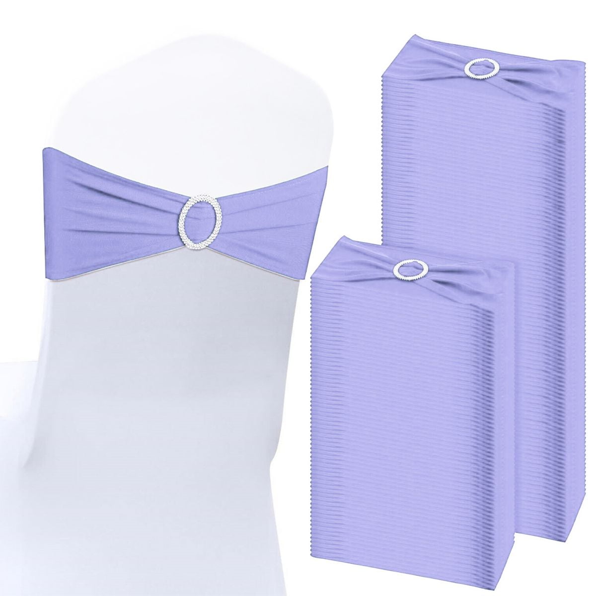 50Pcs Spandex Chair Sashes Chair Bow, Elastic Wedding Chair Cover ...