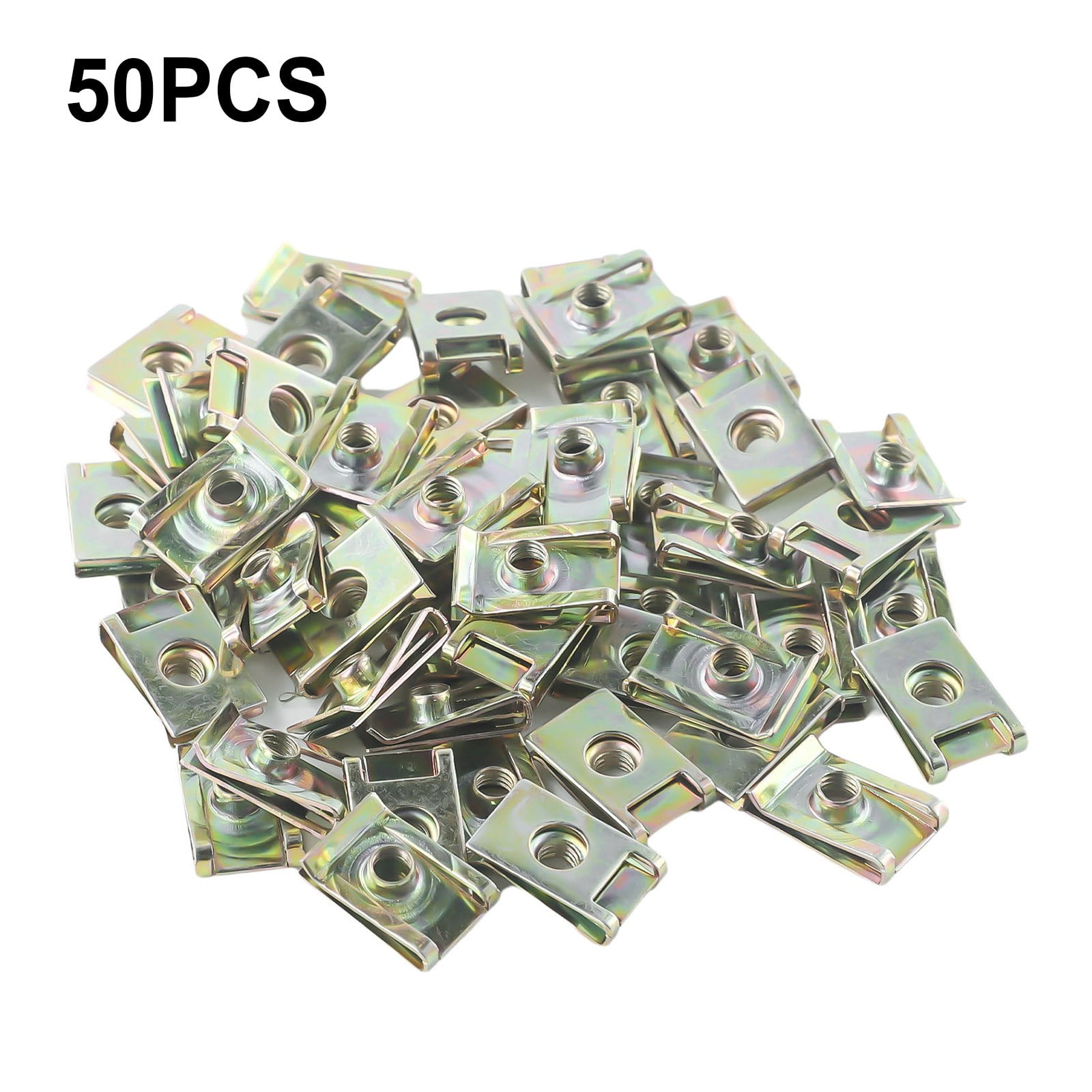 50Pcs Spring Metal Plate Car Door Panel Mudguard U Screw Speed Clips M6 ...