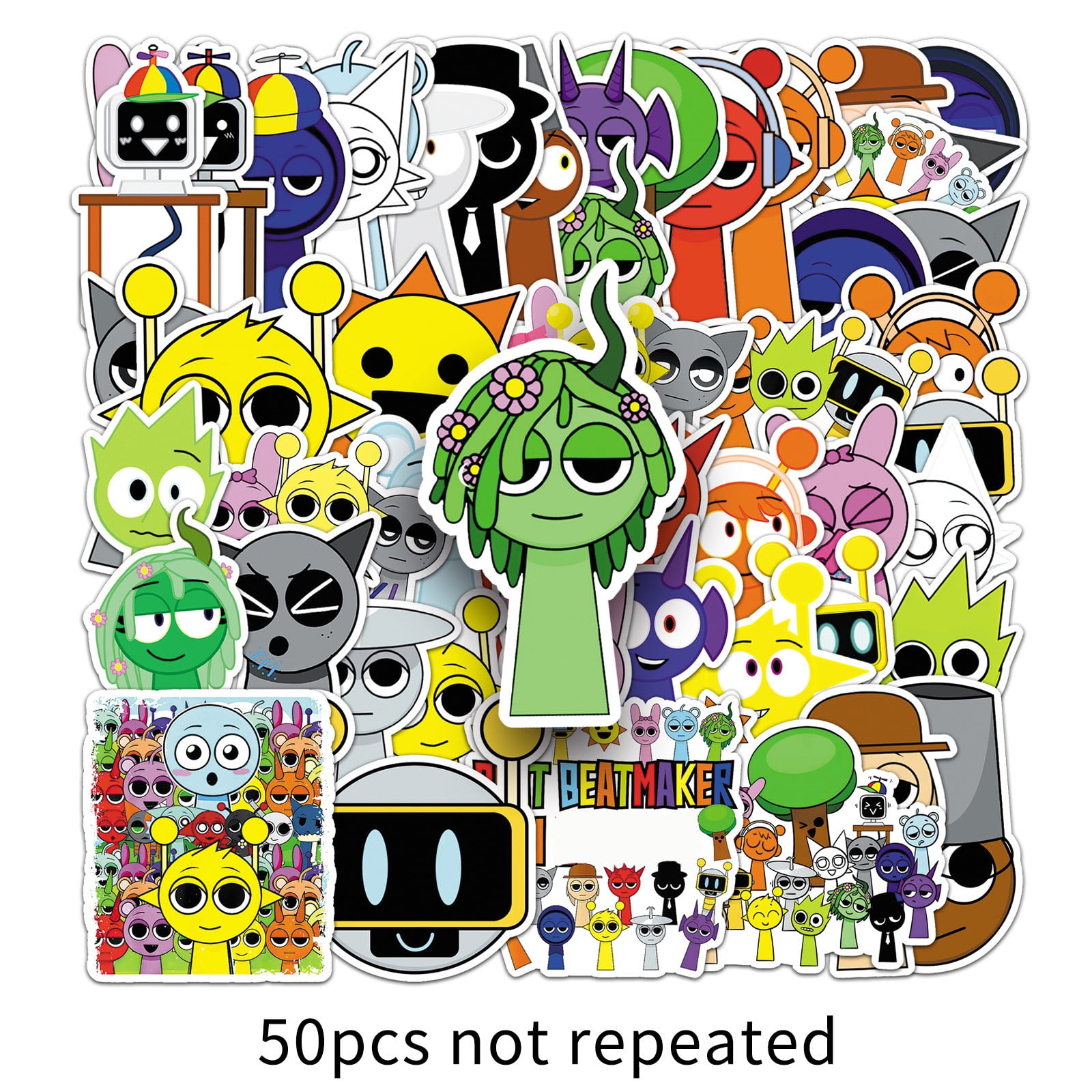 50Pcs Sprunki Stickers, Cute Fun Waterproof Sprunki Cartoon Character ...