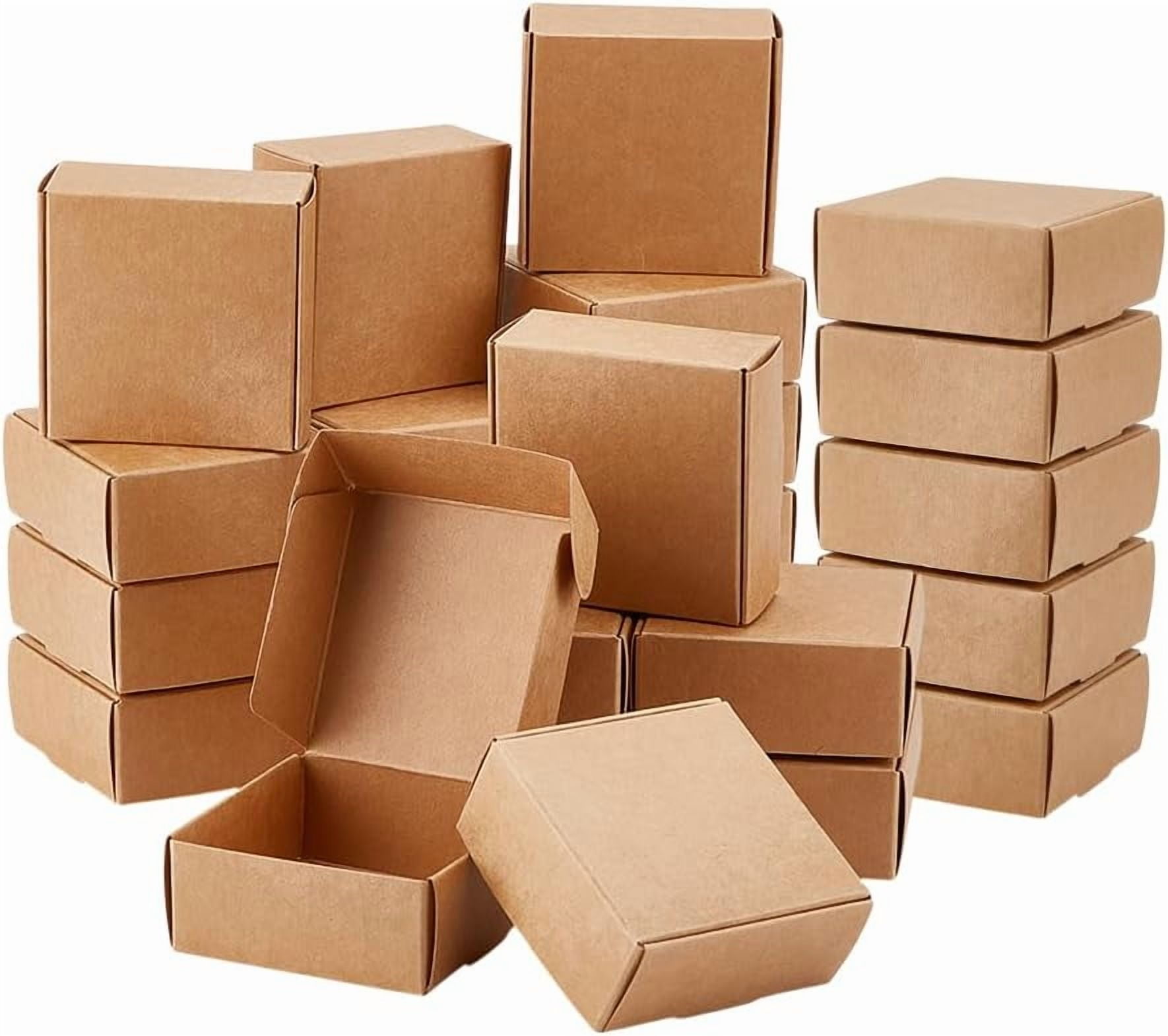 50Pcs Square Jewelry Kraft Box 2.8x2.8x1.2 Inch Small Cardboard Boxes ...