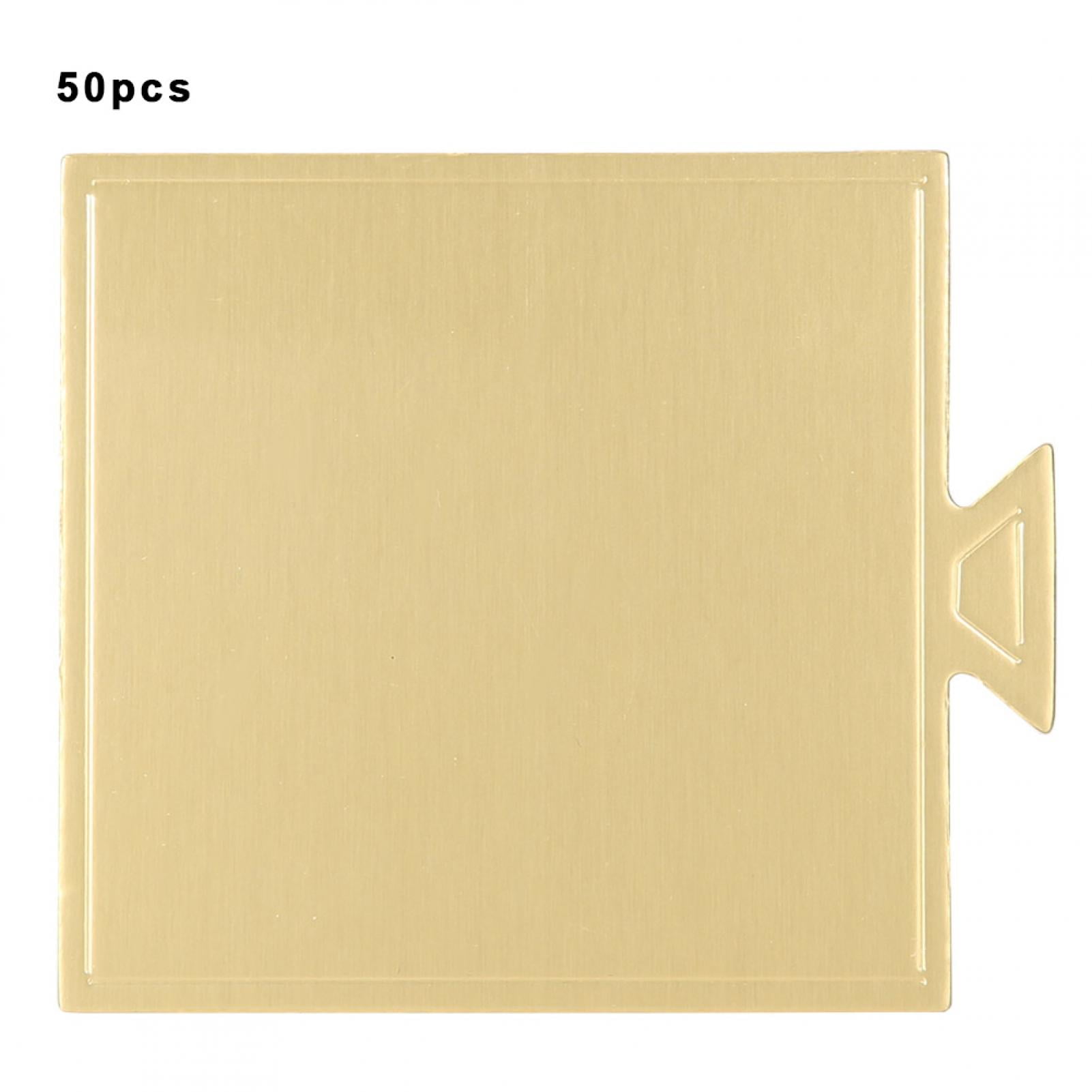 50Pcs Square Shape Gold Paperboard Mousse Cake Displaying Tray Board ...