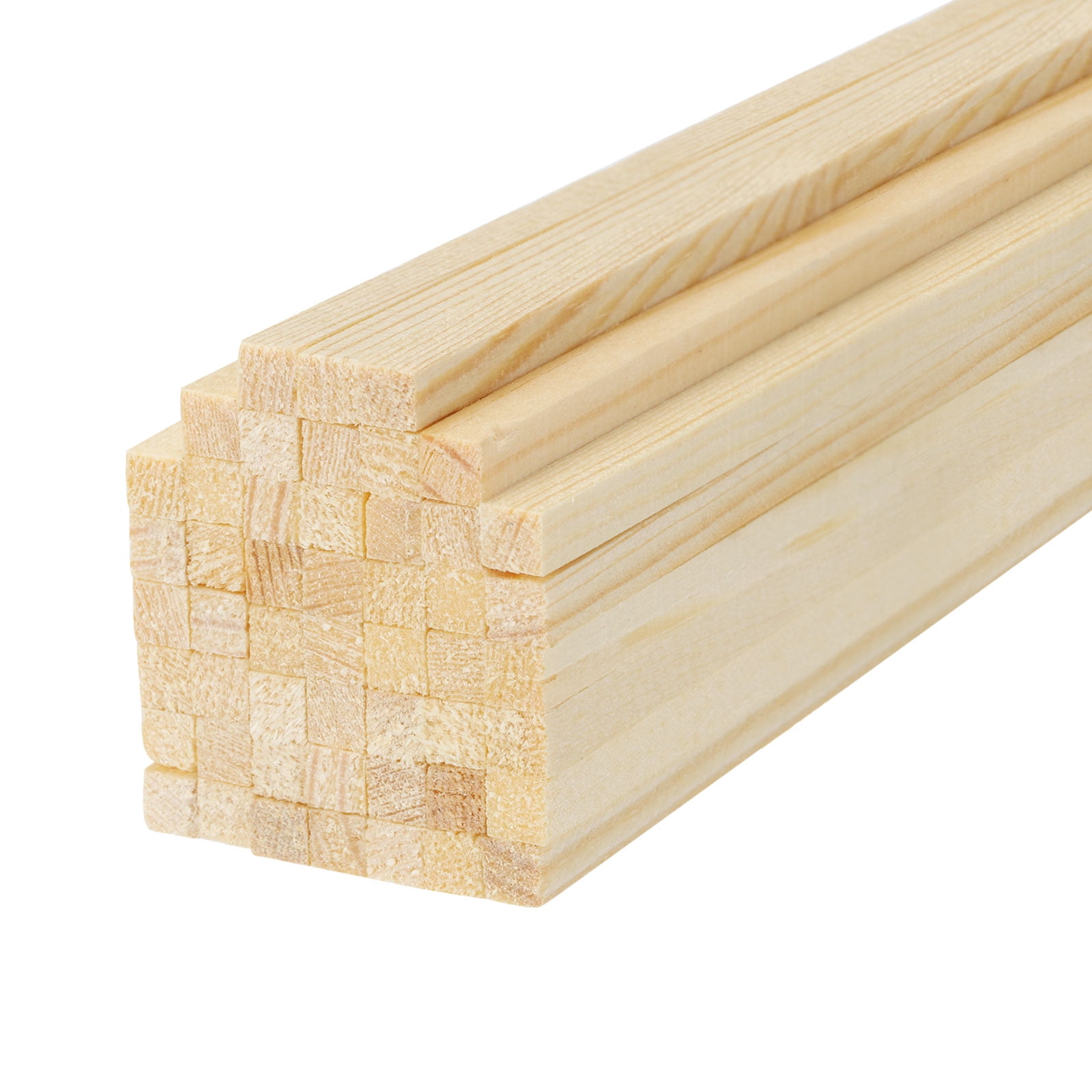 50Pcs Square Wooden Sticks, 1/5x8" Dowel Rod Unfinished Hardwood Stick ...