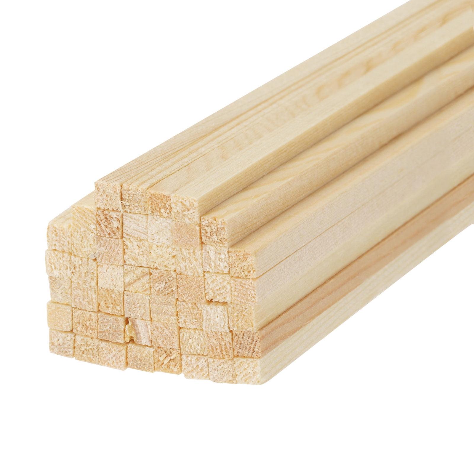 50Pcs Square Wooden Sticks, 1/6x8" Dowel Rod Unfinished Hardwood Stick ...