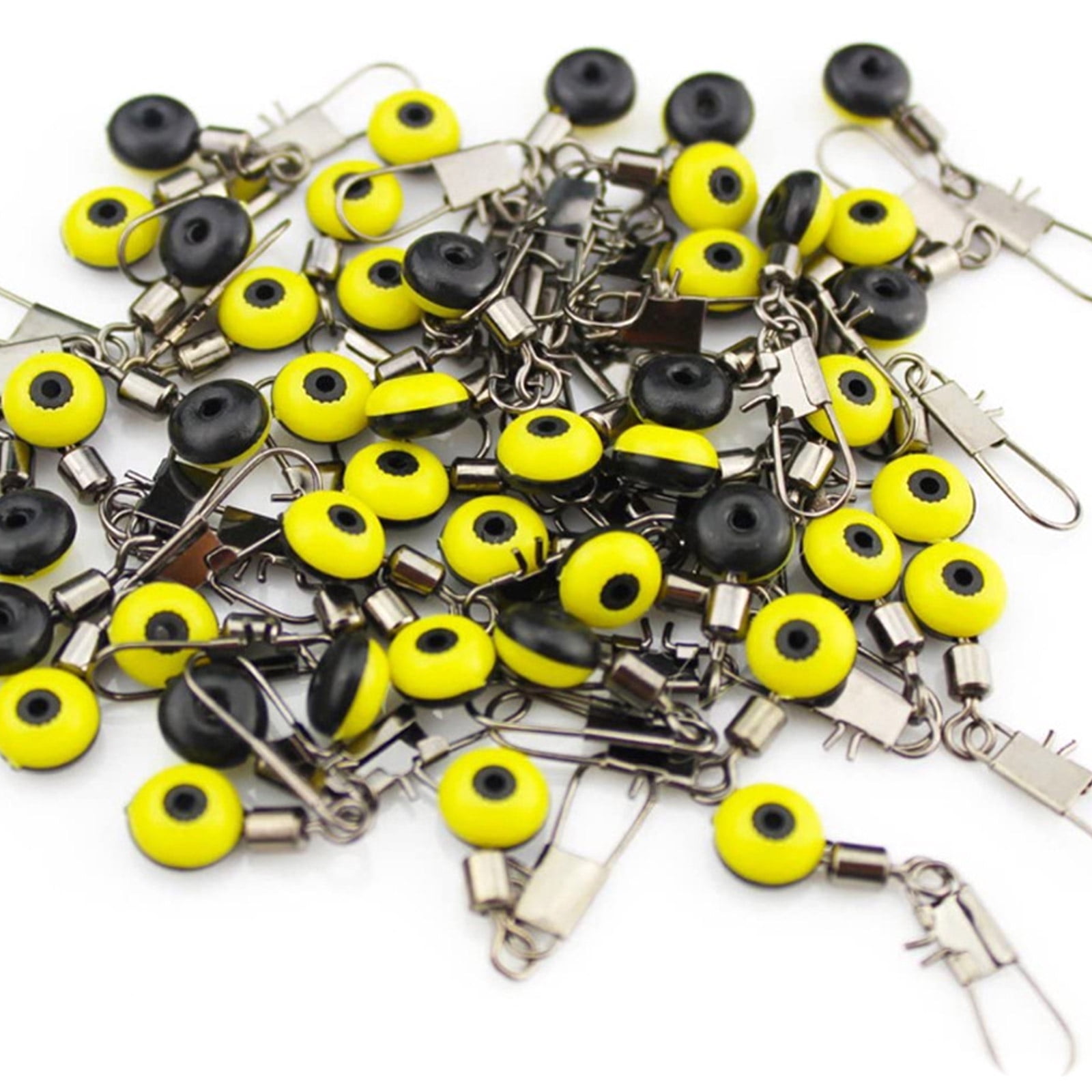 50Pcs Stainless Fishing Rolling Slide Beads Fish Pulley Line Connector ...