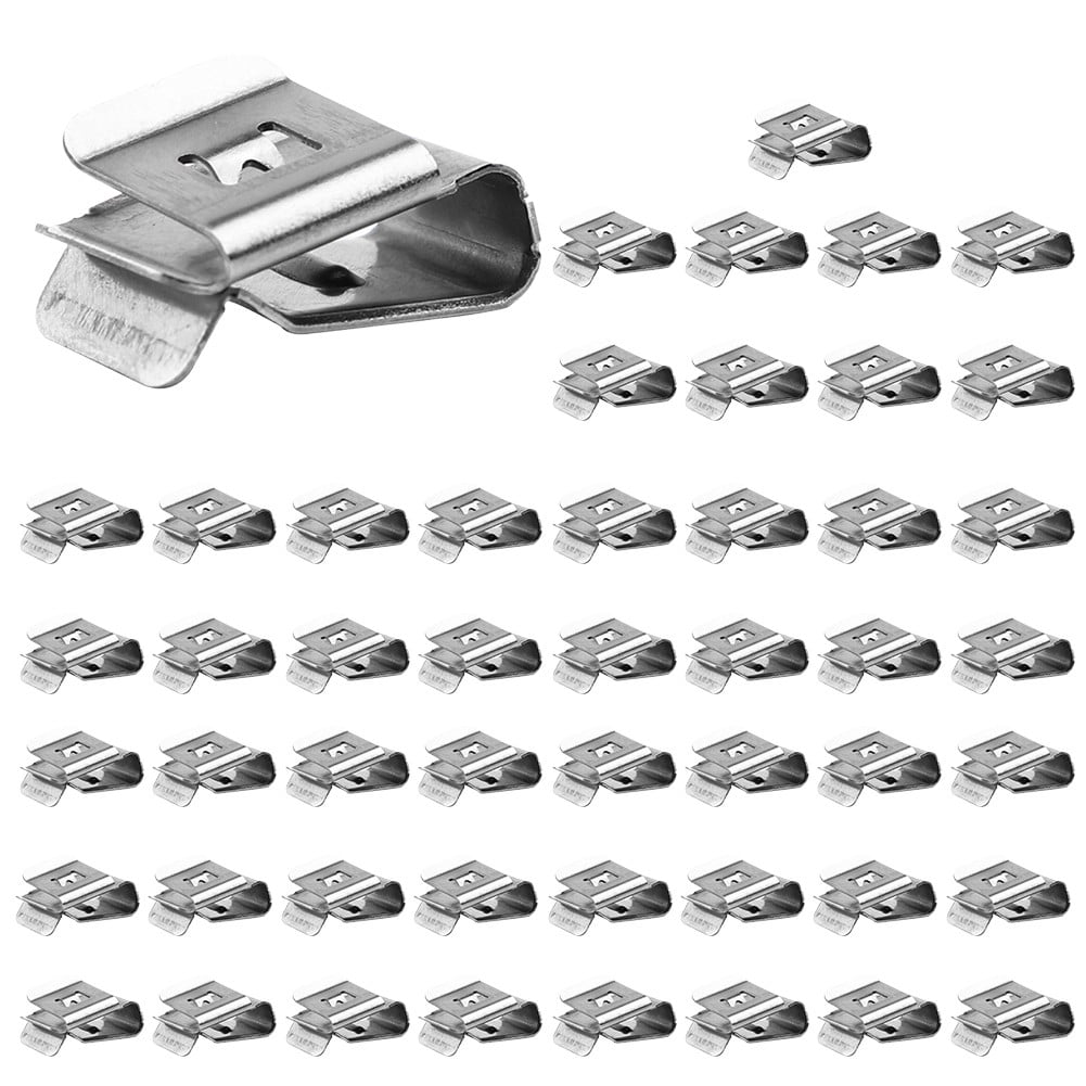 50Pcs Stainless Steel Cable Clips kit Wiring Frame Clip PV Module Wire ...