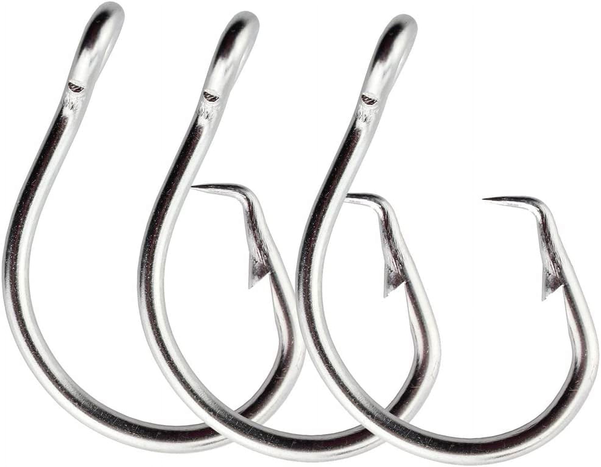 50Pcs Stainless Steel Circle Hook Short Shank Perfect in Line Extra ...