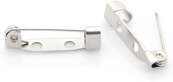 50Pcs Stainless Steel Jewelry Making Pin Backs Brooch Pin Back Bar ...