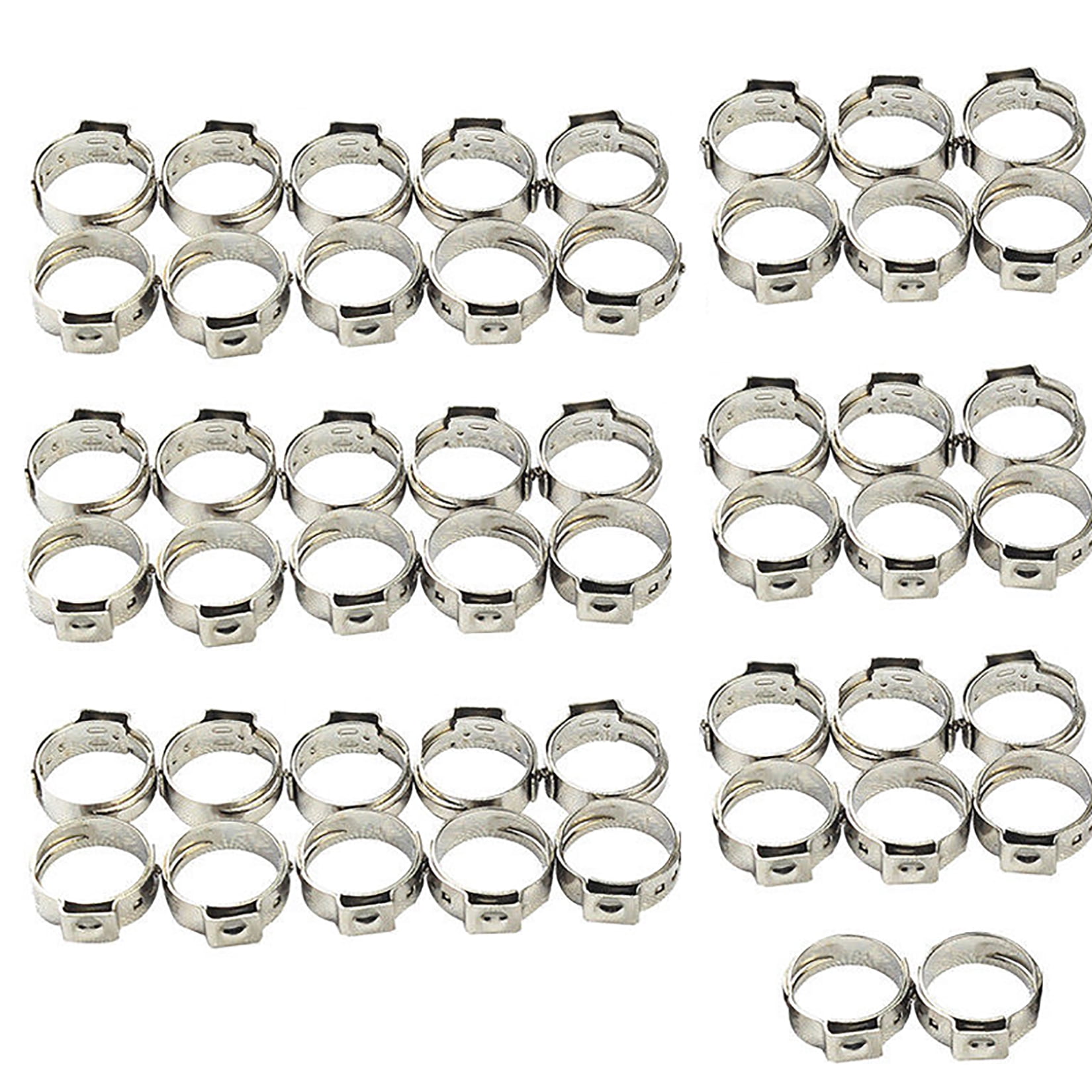 50Pcs Stainless Steel Pinch Clamps Rings 1 inch Crimp Pinch Fitting ...