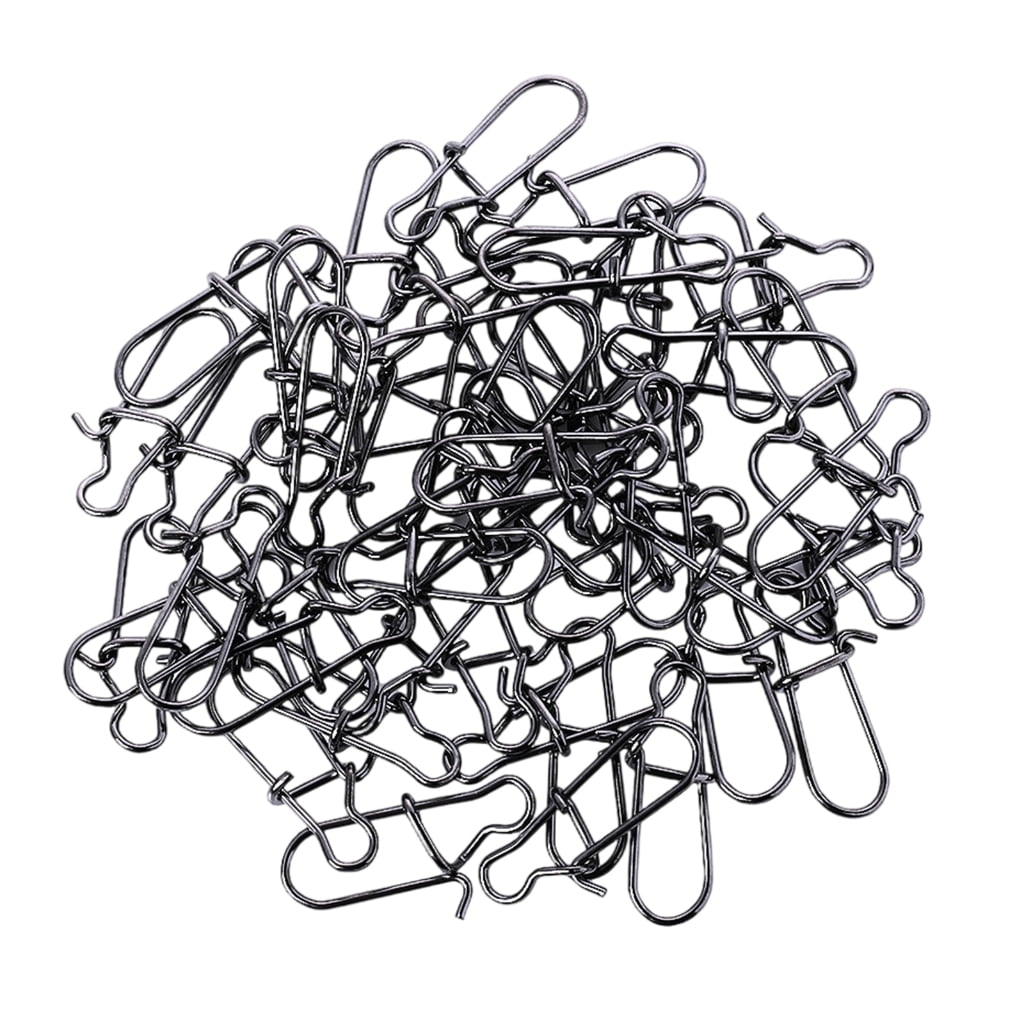 50Pcs Stainless Steel Snapping Fishing Barrels Swivels Snapping Hook ...
