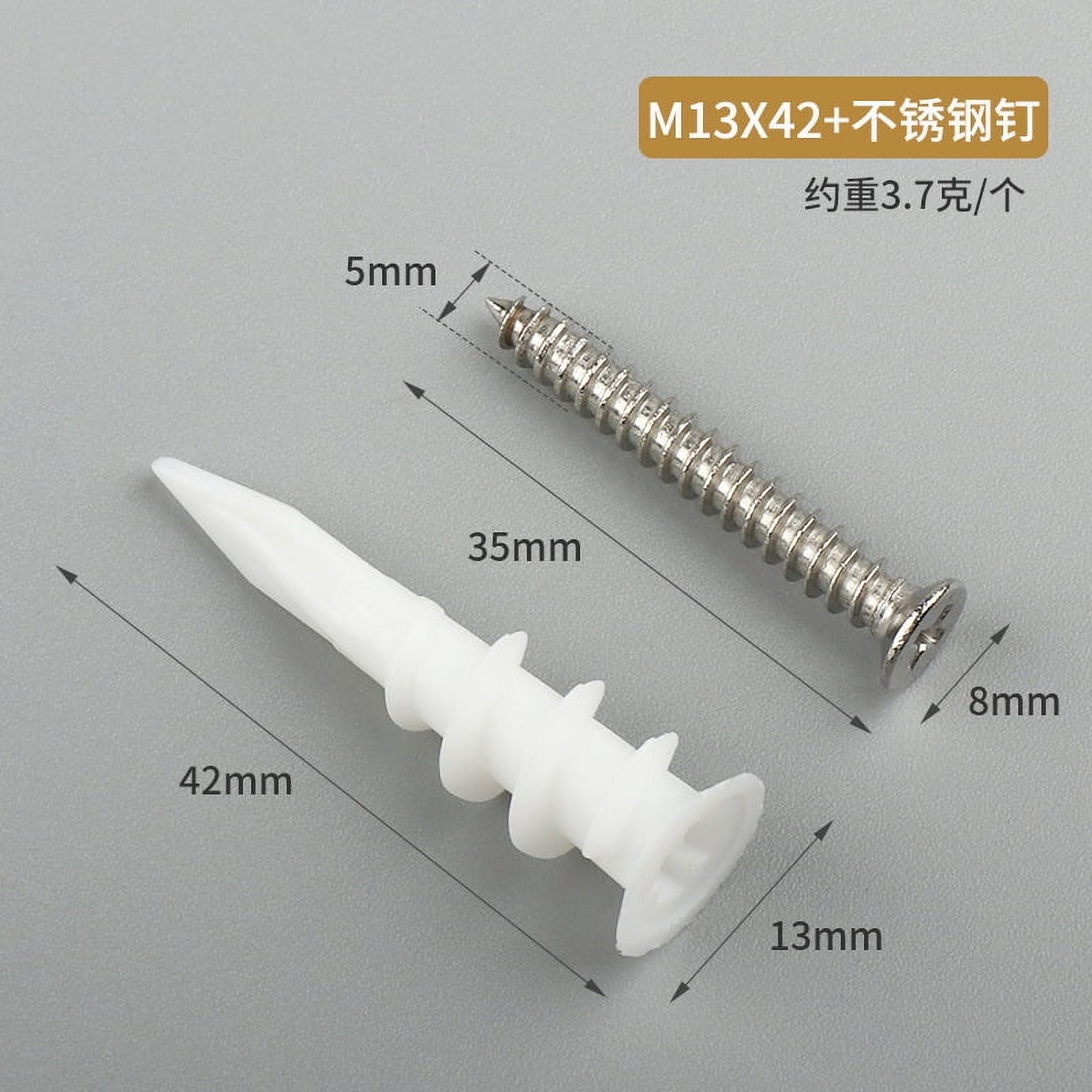 50Pcs Sturdy Plastic and Stainless Steel Drywall Anchors and Screws Set ...