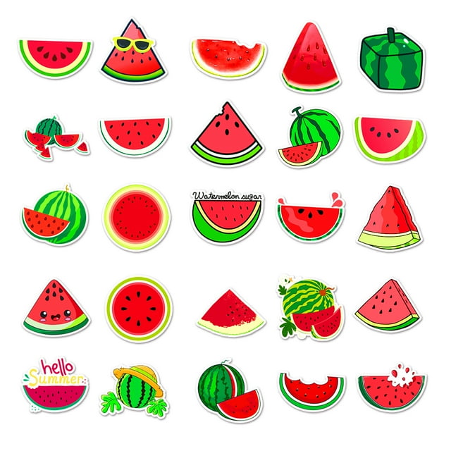 50Pcs Summer Watermelon Stickers Party Fruit Stickers Adorable ...