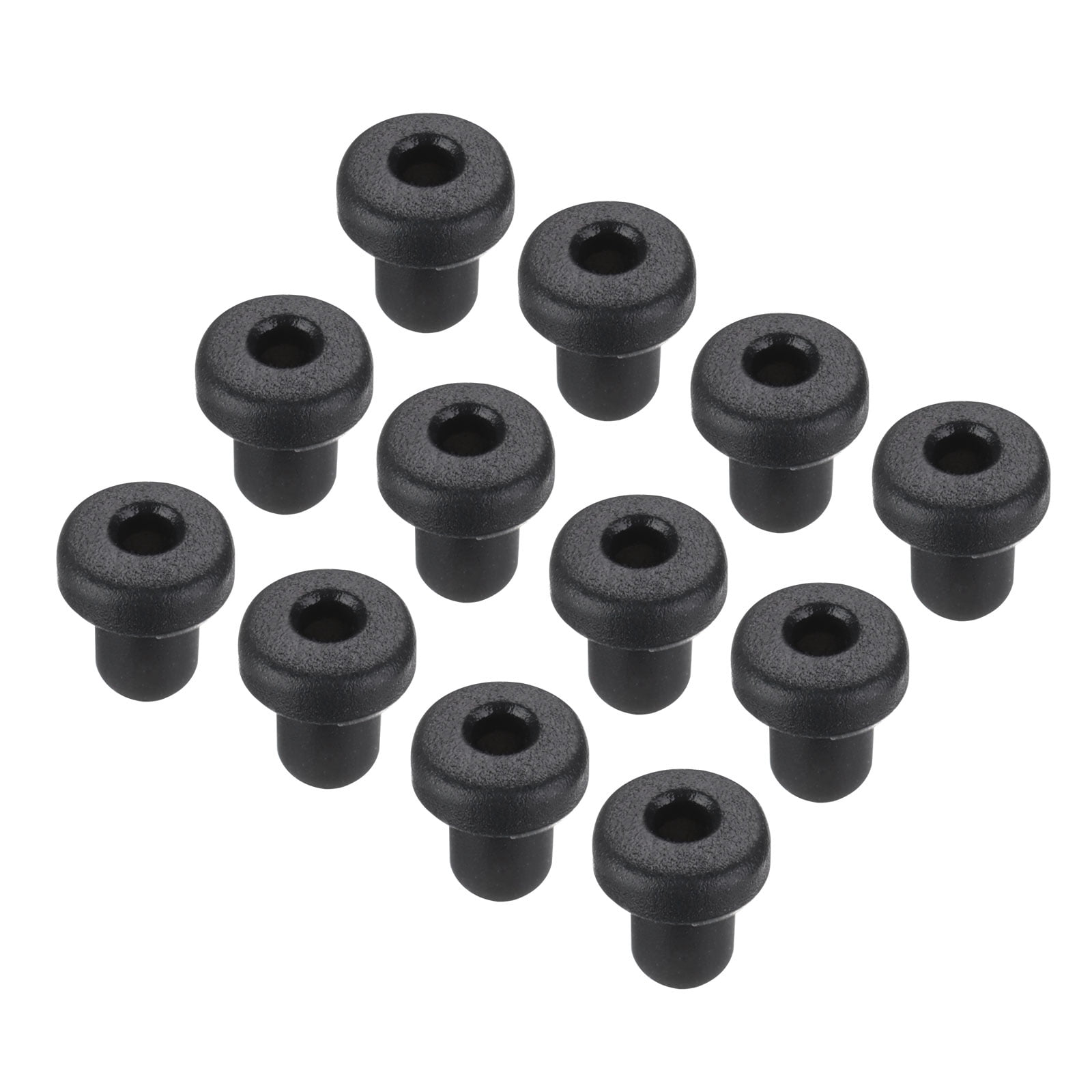 50Pcs T Shape Rubber Grommet Mount Dia 3mm ID 1.5mm H 5mm Black Seal ...