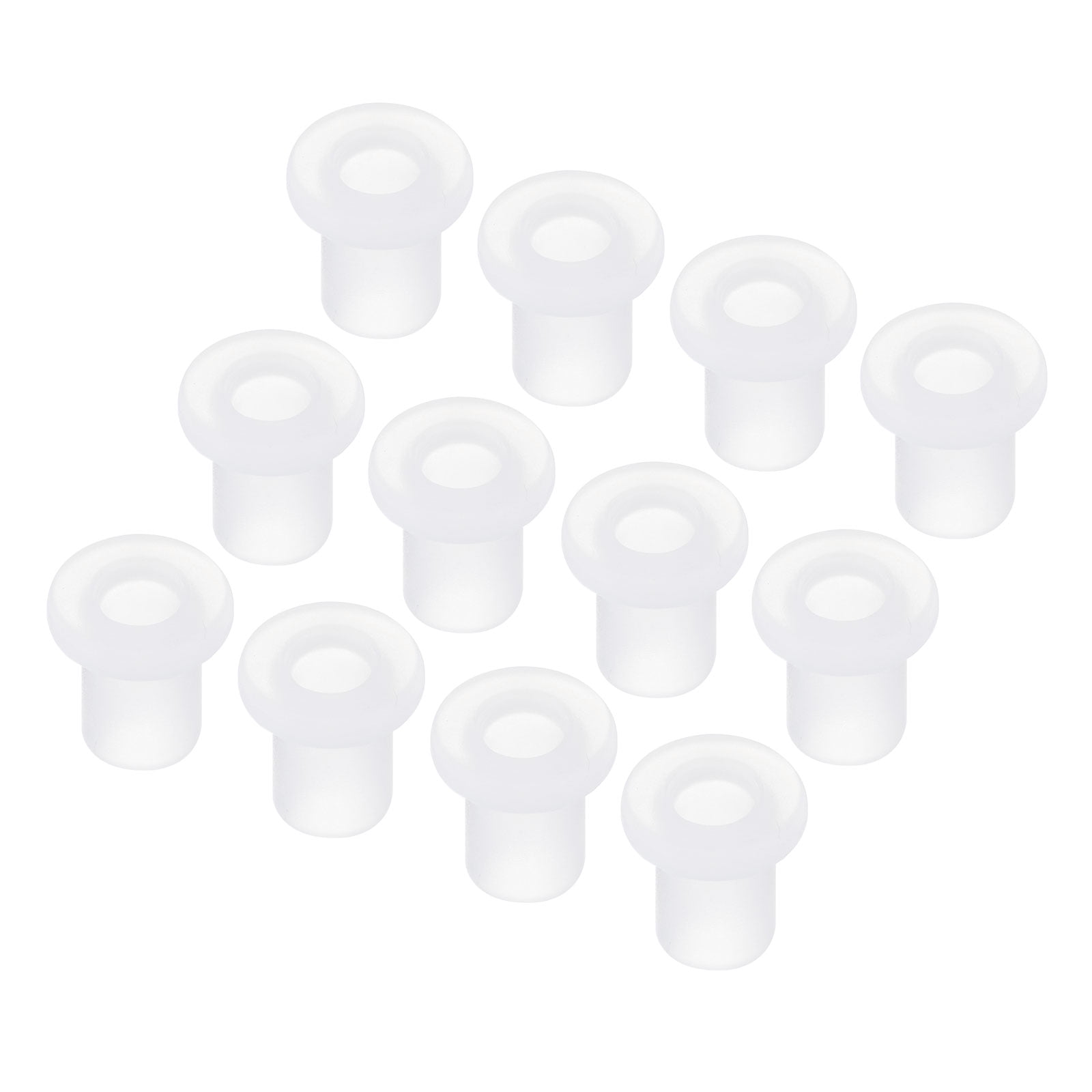 50Pcs T Shape Rubber Grommet Mount Dia 6mm ID 4mm H 9.5mm Transparent ...