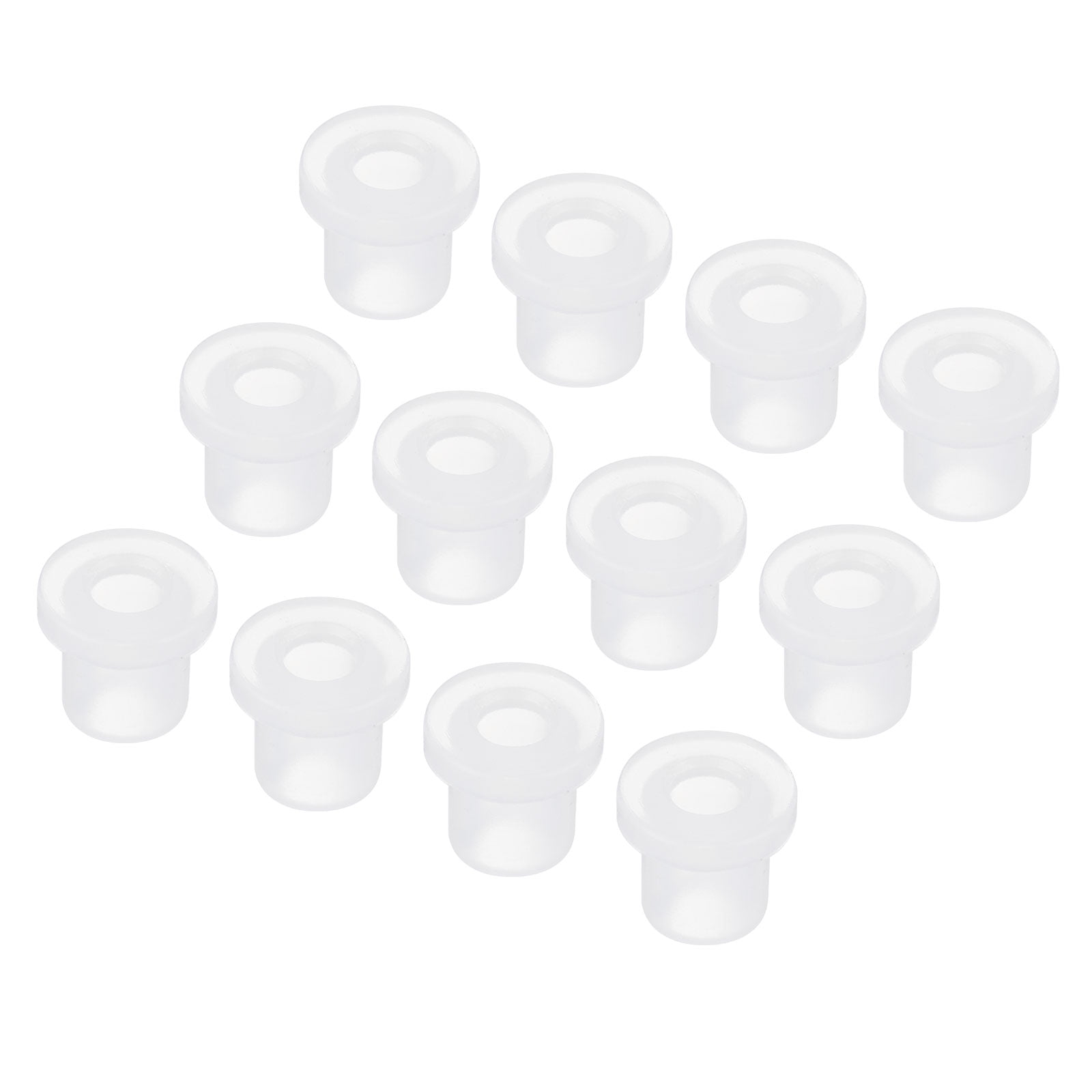 50Pcs T Shape Rubber Grommet Mount Dia 8mm ID 4.5mm H 10mm Transparent ...
