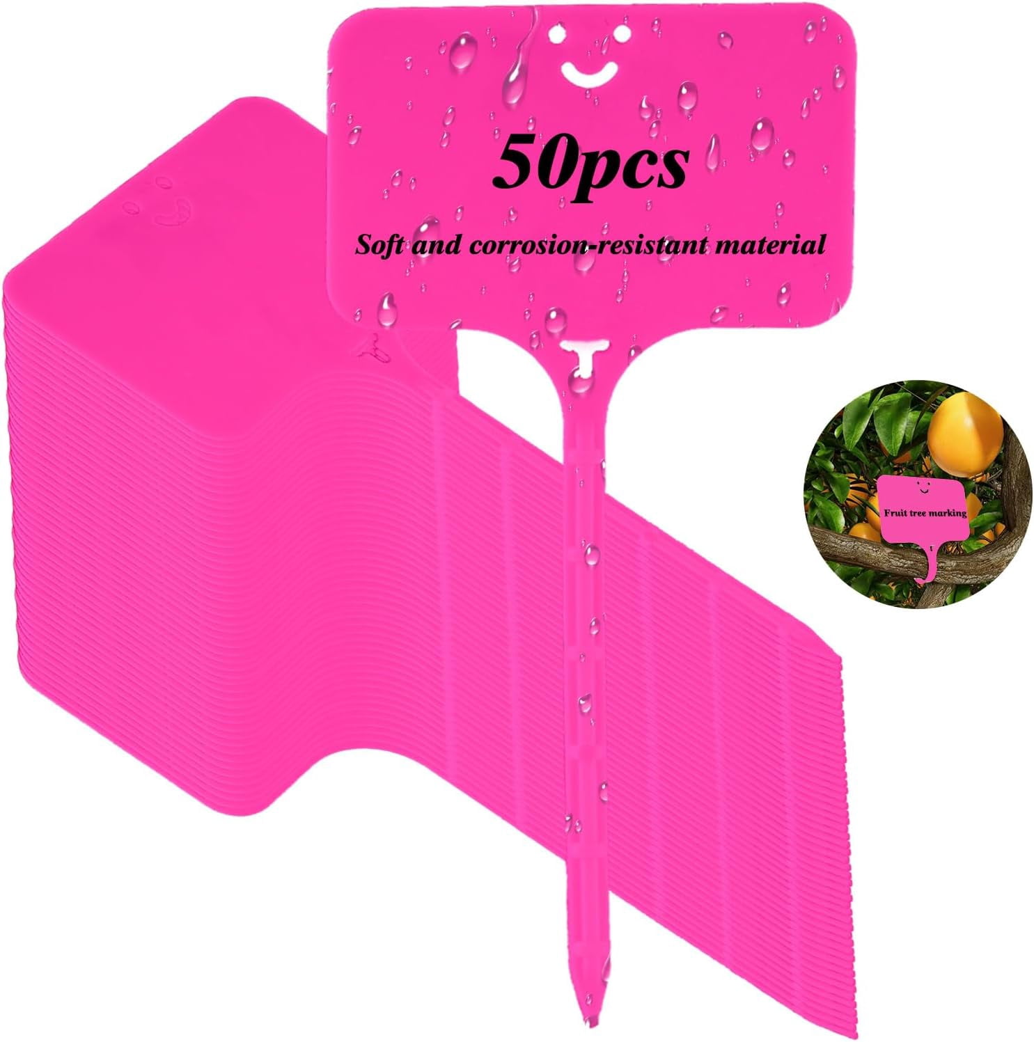 50Pcs T-Type Plastic Plant Labels Waterproof Re-Usable Nursery Flower ...