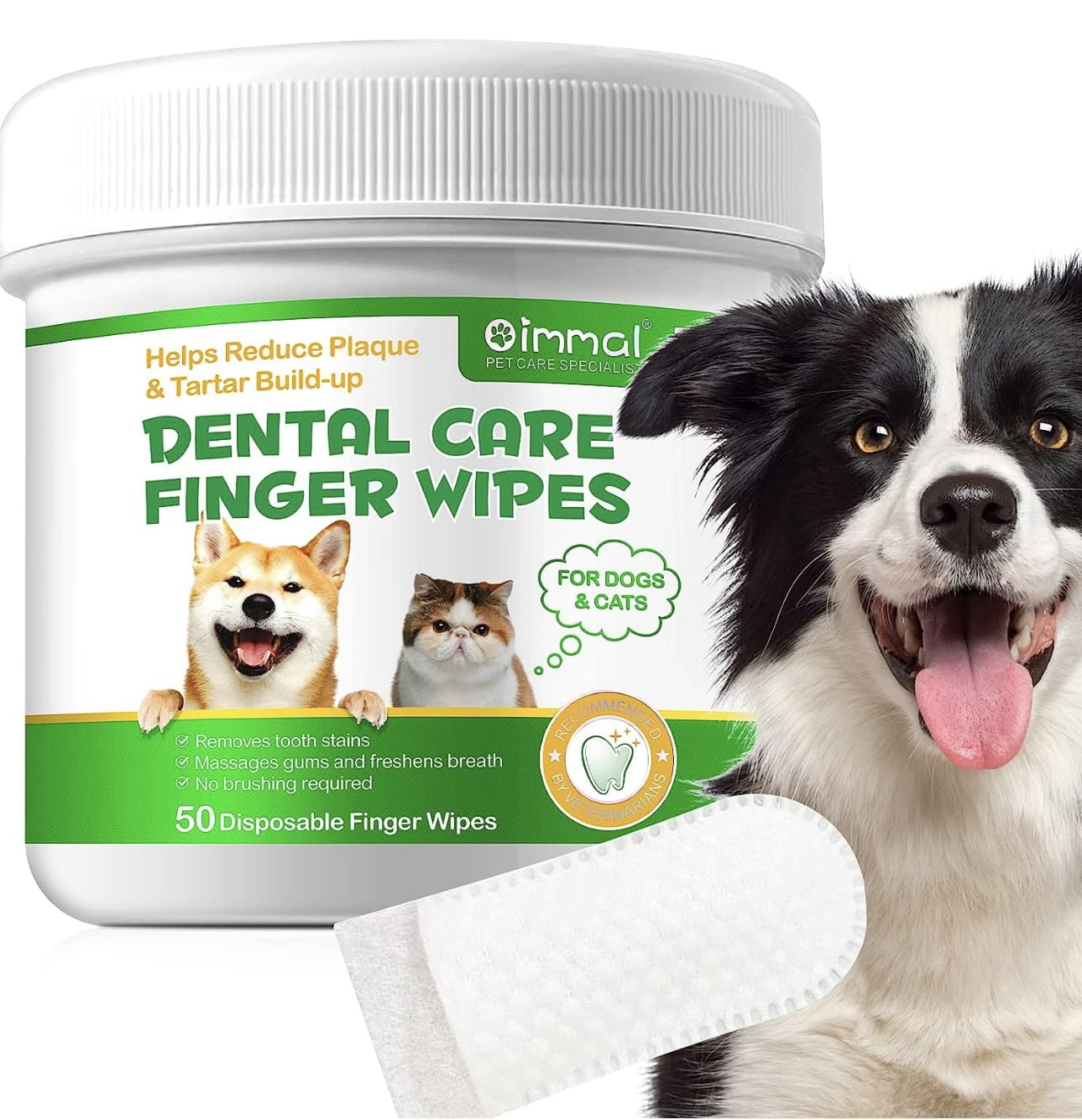 50Pcs Teeth Cleaning Wipes for Dogs & Cats, Dog Breath Freshener Dental ...