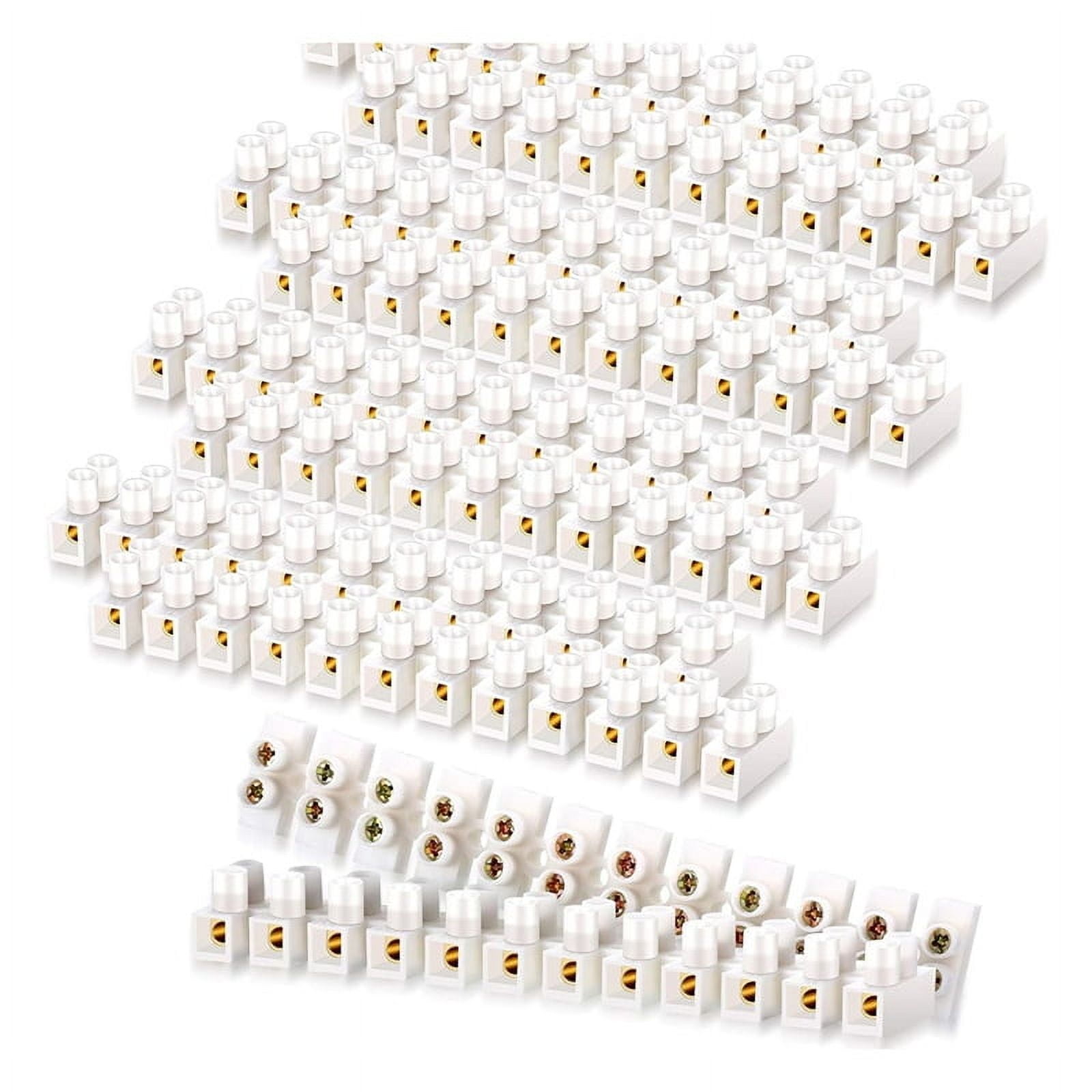 HOT 50Pcs Terminal Block White Screw Connector Dual Row Electric ...
