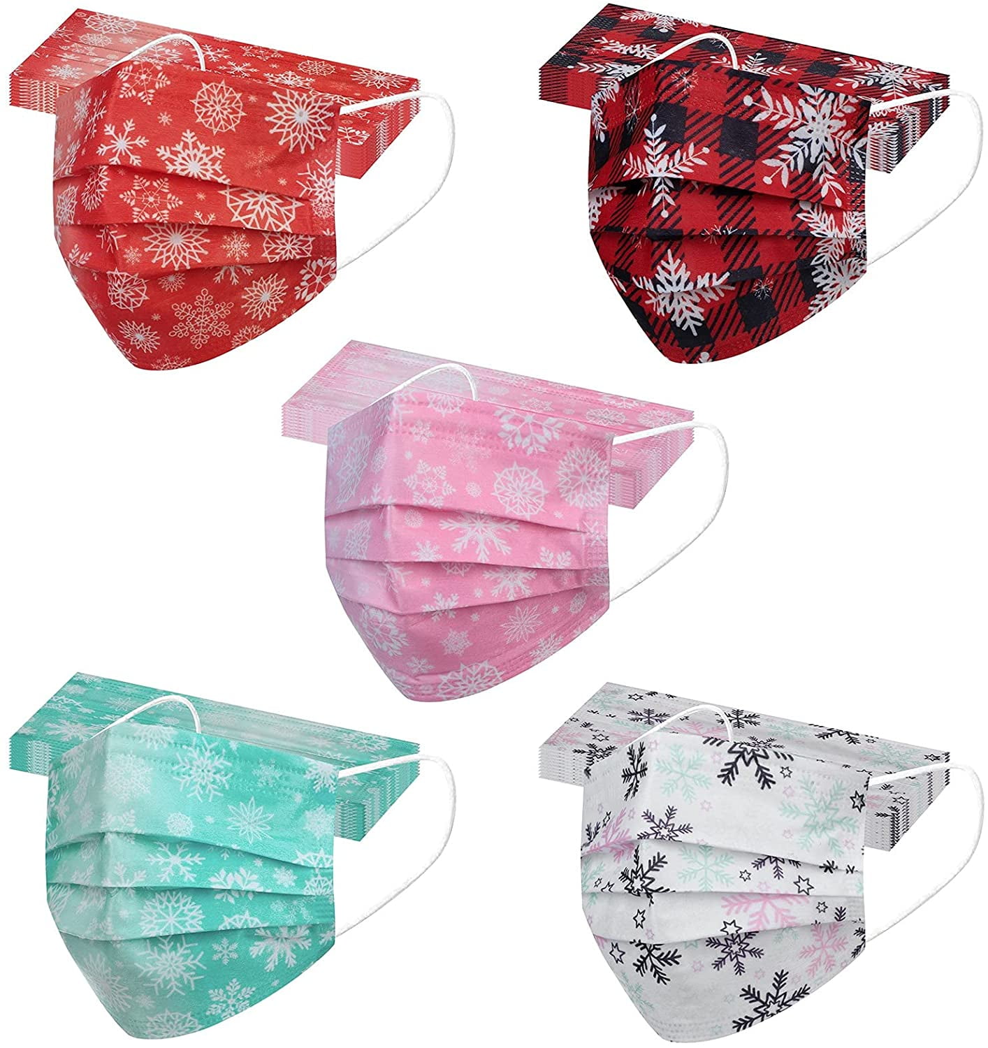 50Pcs Thanksgiving Christmas Disposable Face_Masks for Adults, 3-Ply ...