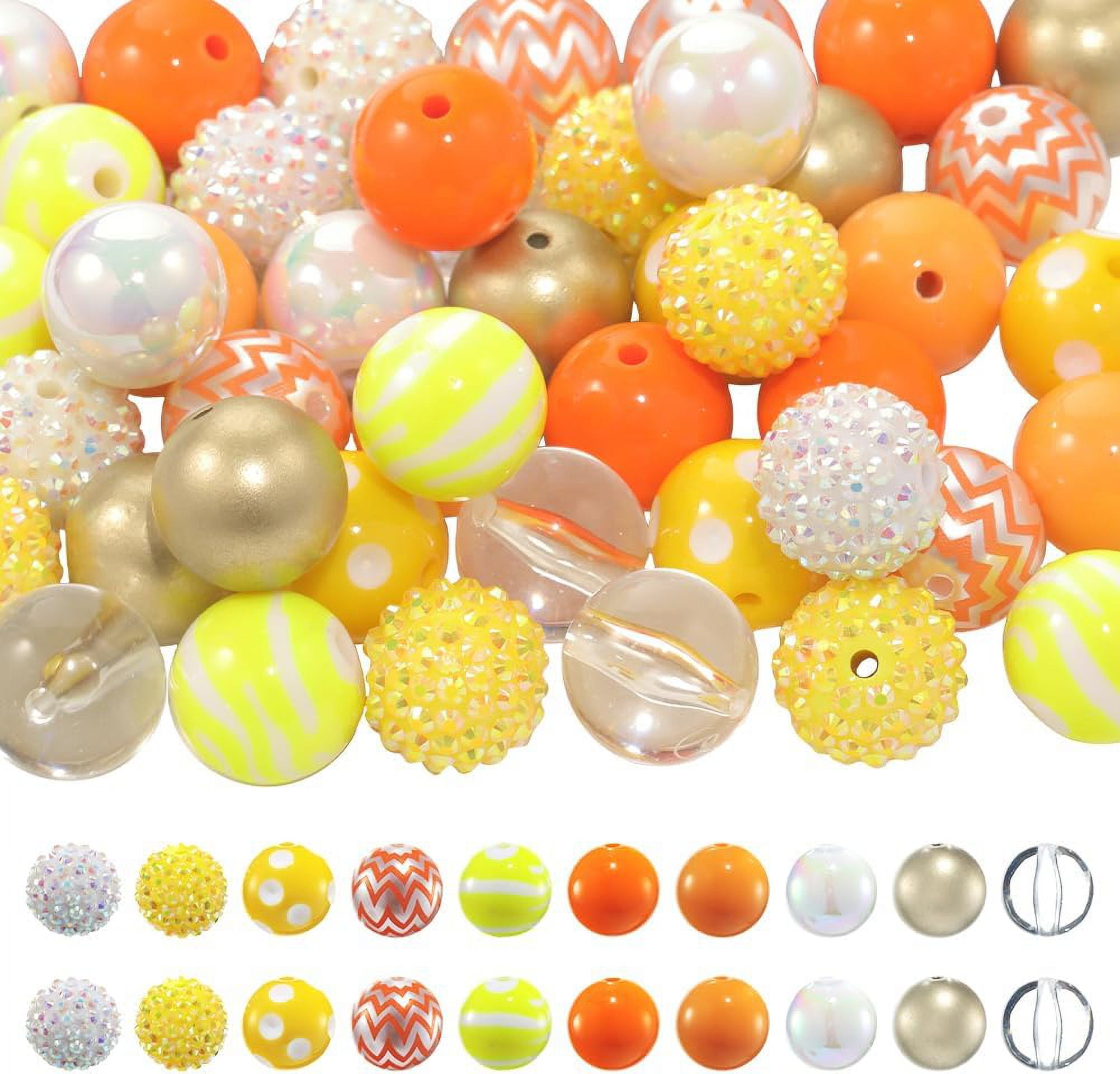 50Pcs Thanksgiving Large Acrylic Bead 20mm Jumbo Plastic Round ...