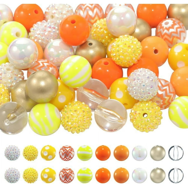 50Pcs Thanksgiving Large Acrylic Bead 20mm Jumbo Plastic Round ...