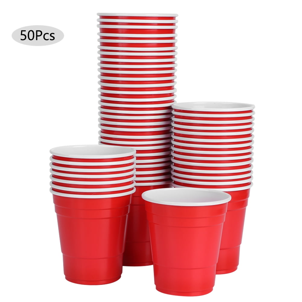 50Pcs Thickened Disposable Party Plastic Cup Cola Beer Water Drinking ...