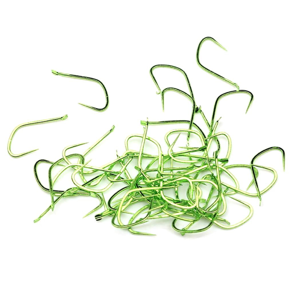 50Pcs Thin Strips Barbless Fishing Hook Alloys Long Shank Fishing Hook ...