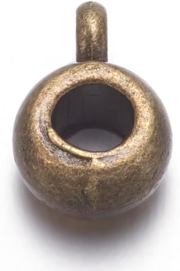 50Pcs Tibetan Style Tube Bails Antique Bronze Loop Bails Bail Beads ...