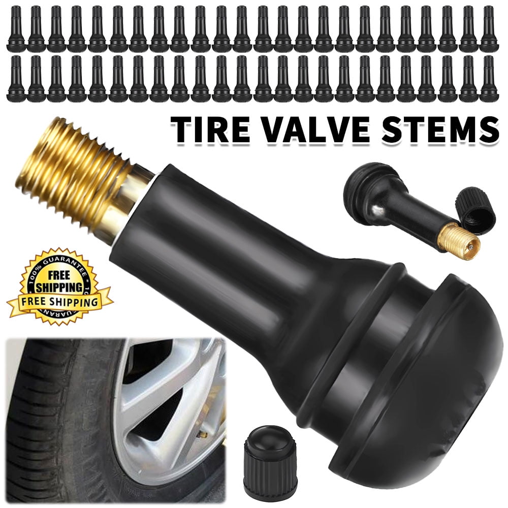 50Pcs Tire Valves Stems TR 413 Snap-In Car Tires Short Rubber Tubeless ...