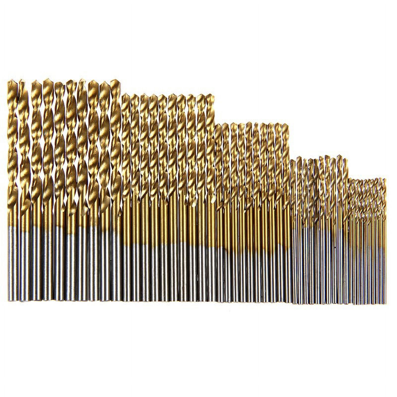 50Pcs Titanium Coated Hss High Speed Steel Drill Bit Set Tool 1/1.5/2/2 ...