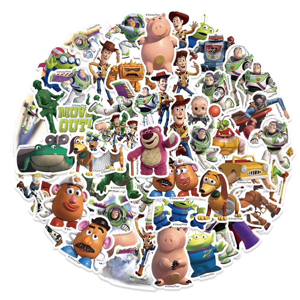 50Pcs Toy Story Stickers, Waterproof Vinyl Cartoon Decal for Teen Water ...