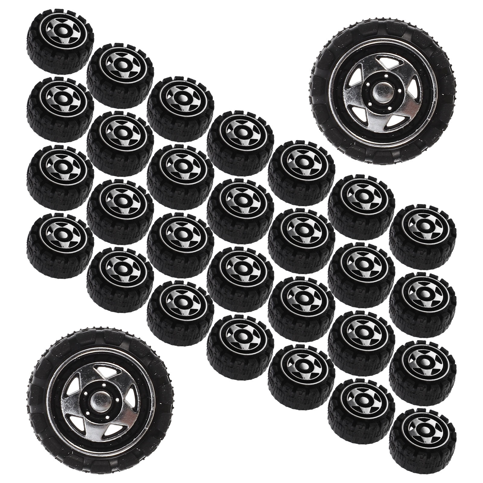 50Pcs Toy Car Wheels for Replacement DIY Car Assemble Kids Playthings ...