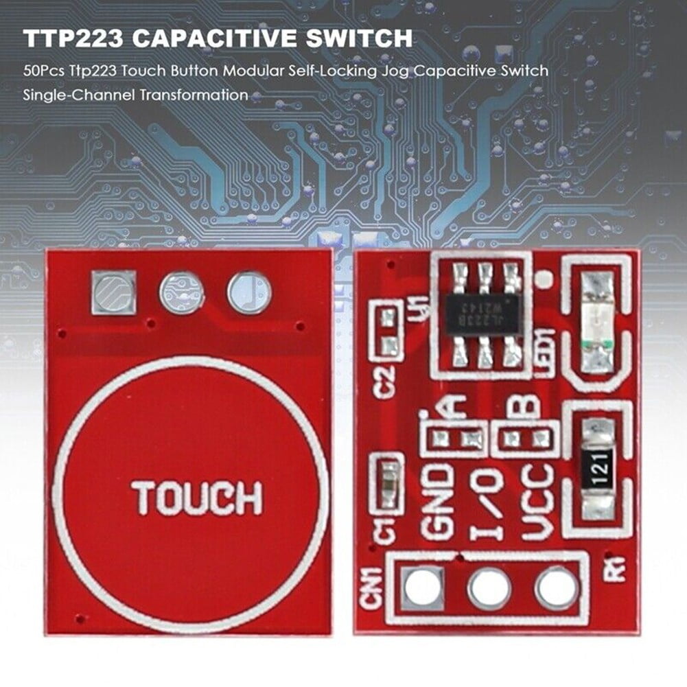 50Pcs Ttp223 Touch Button Modular Self-Locking Capacitive Switch Single ...