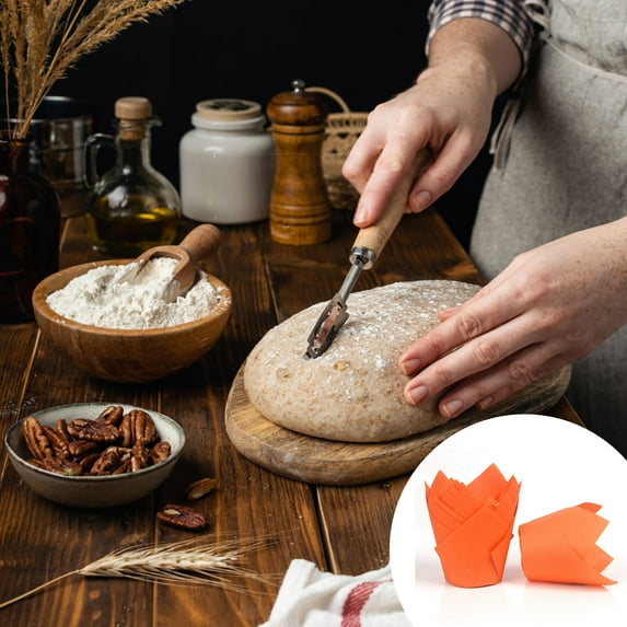 50Pcs Tulip-Shaped Greaseproof Paper Cupcake Liners | Standard Size ...