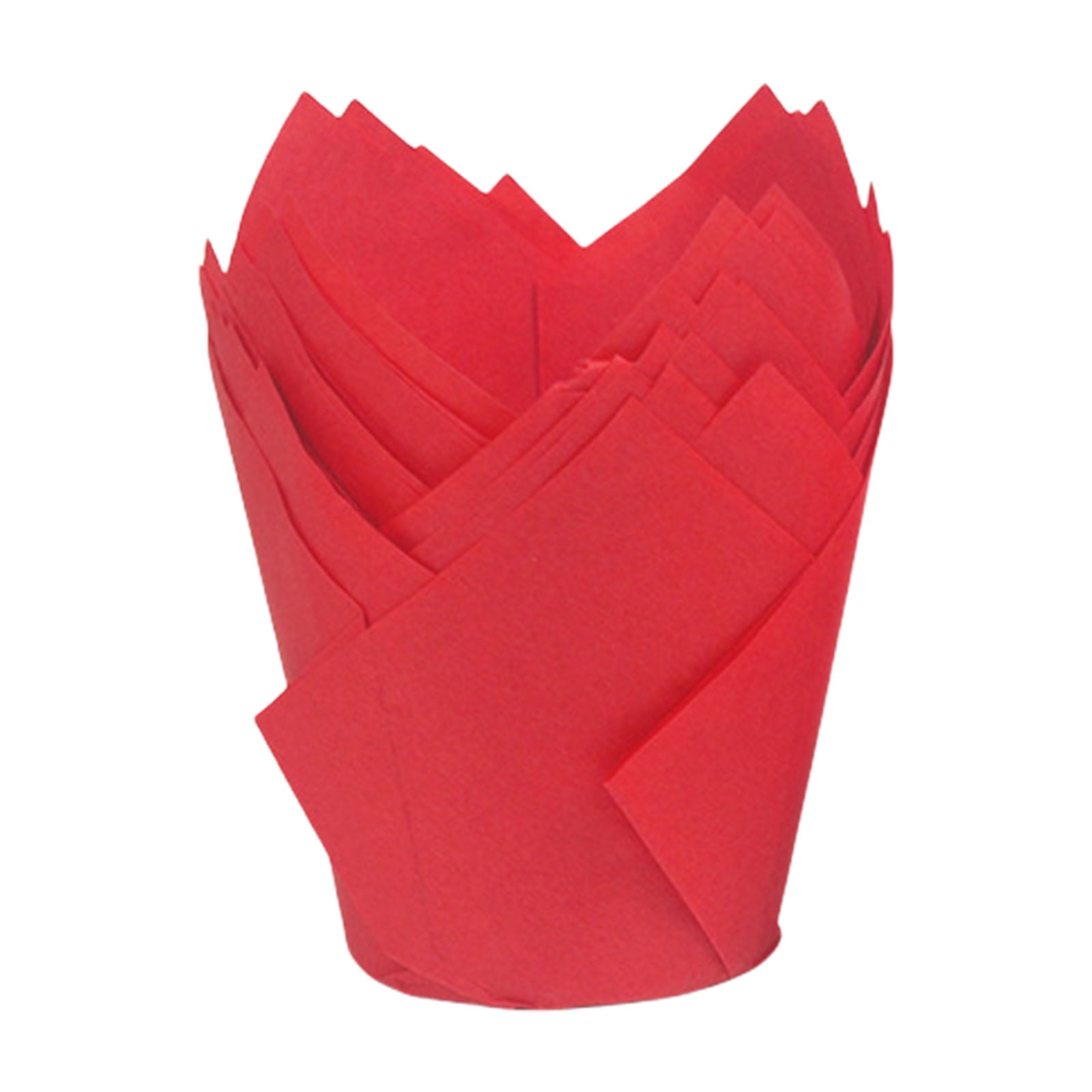 50Pcs Tulips Muffins Cups with Printing Styles Texture Oil Proof ...