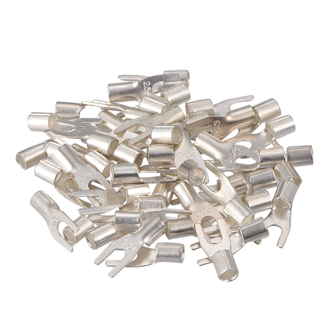 50Pcs UT2.5-3 Non-Insulated U-Type Brass Crimp Terminals 2-2.5mm2 Wire Connector - Walmart.com
