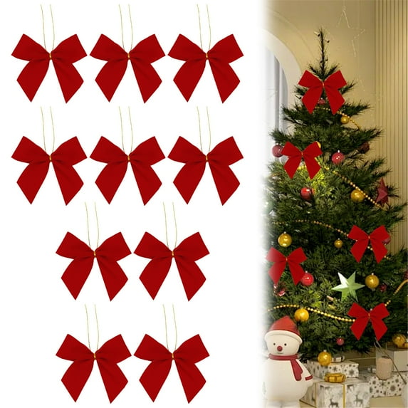 50Pcs Velvet Ribbon With Bow/ Christmas Single Polyester Velvet Ribbon ...