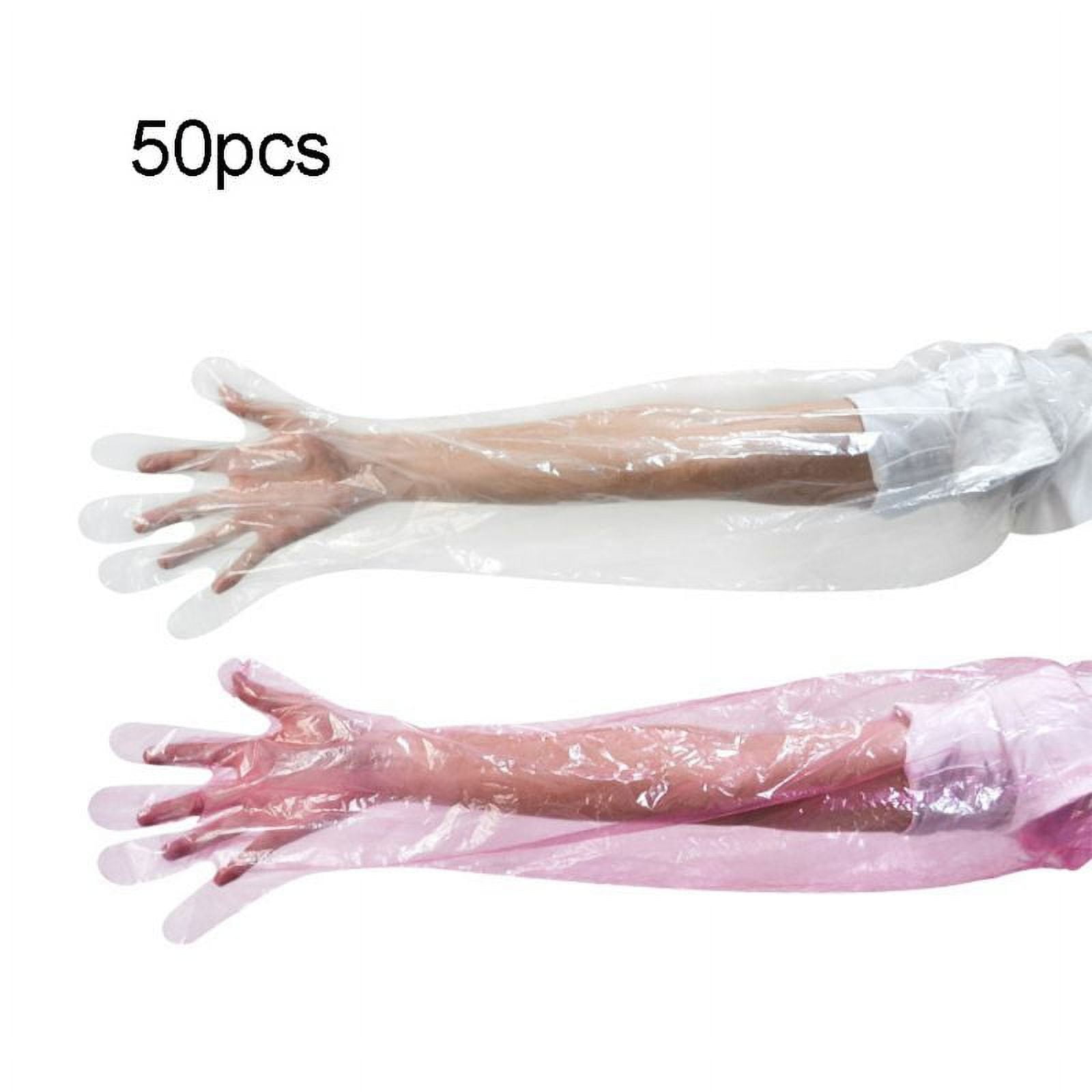 50Pcs Veterinary Insemination Rectal Full Arm Long Gloves Disposable ...