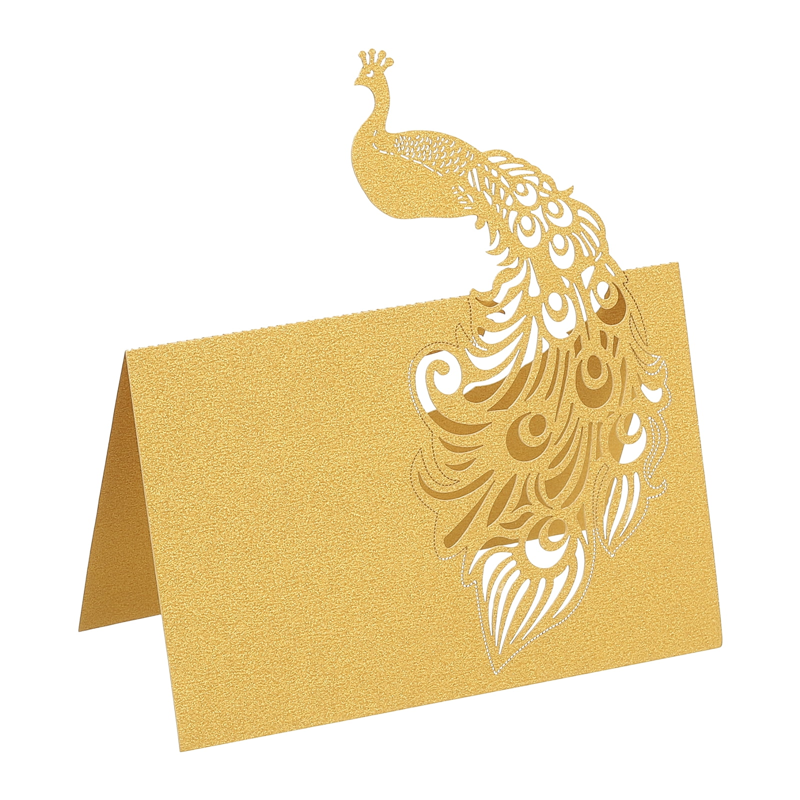 50Pcs Wedding Place Cards, Laser Cut Peacock Table Place Cards for ...