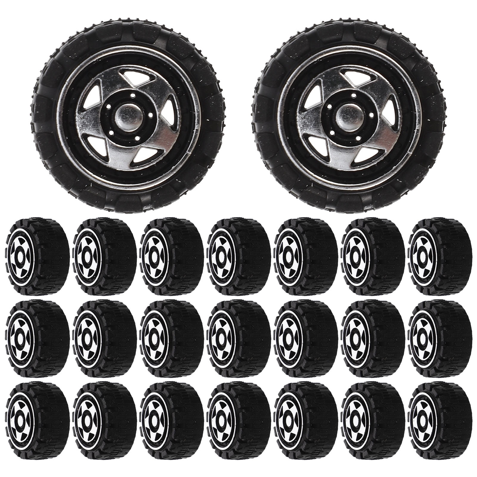 50Pcs Wheels for Craft DIY Car Wheels Replacements RC Car Toy Wheels ...