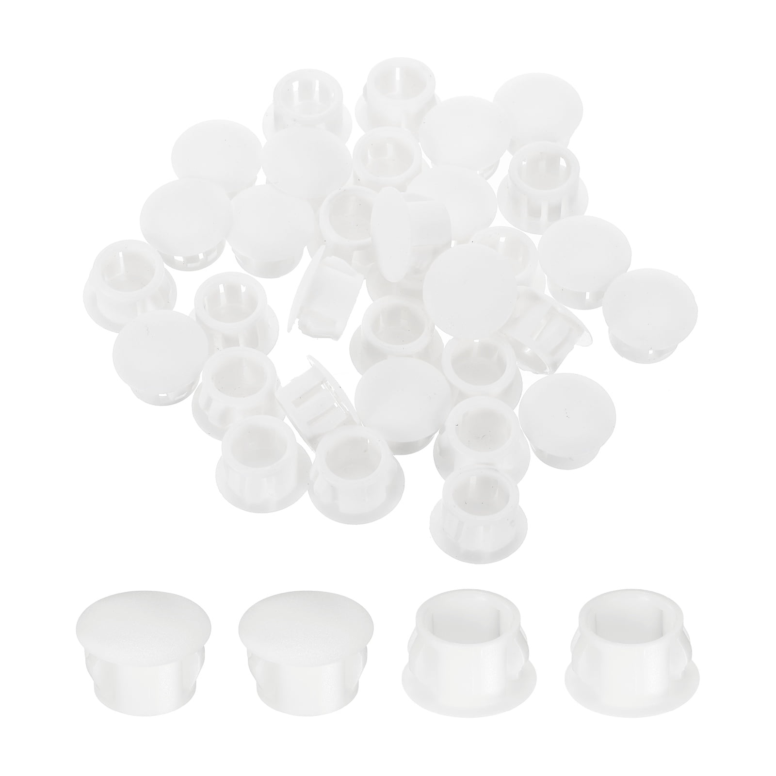 50Pcs White Hole Plugs, 13mm / 0.51" Plastic Snap in Locking Screw Hole ...