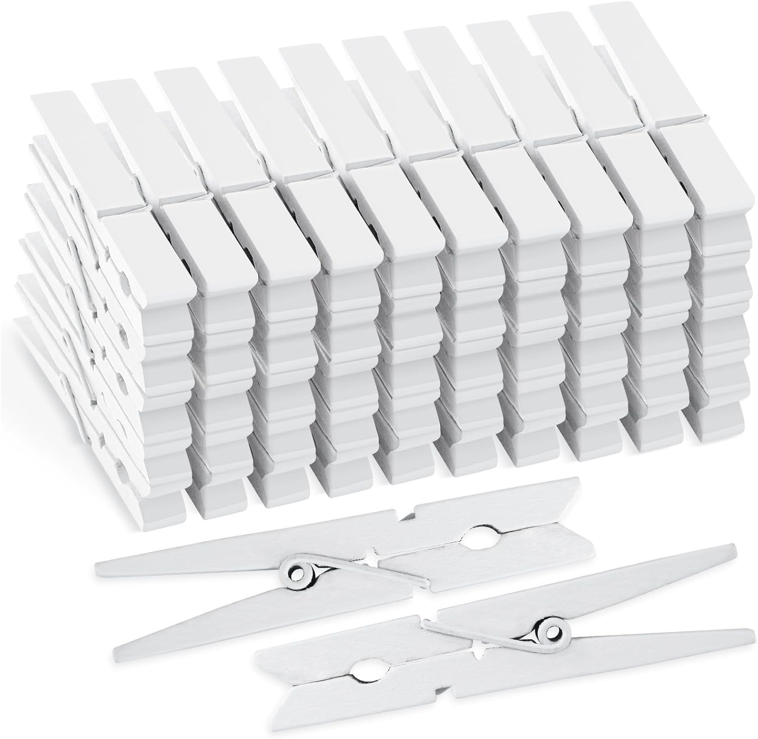 50Pcs White Wooden Clothespins, 2.9 inch Clothes Pins for Crafts ...