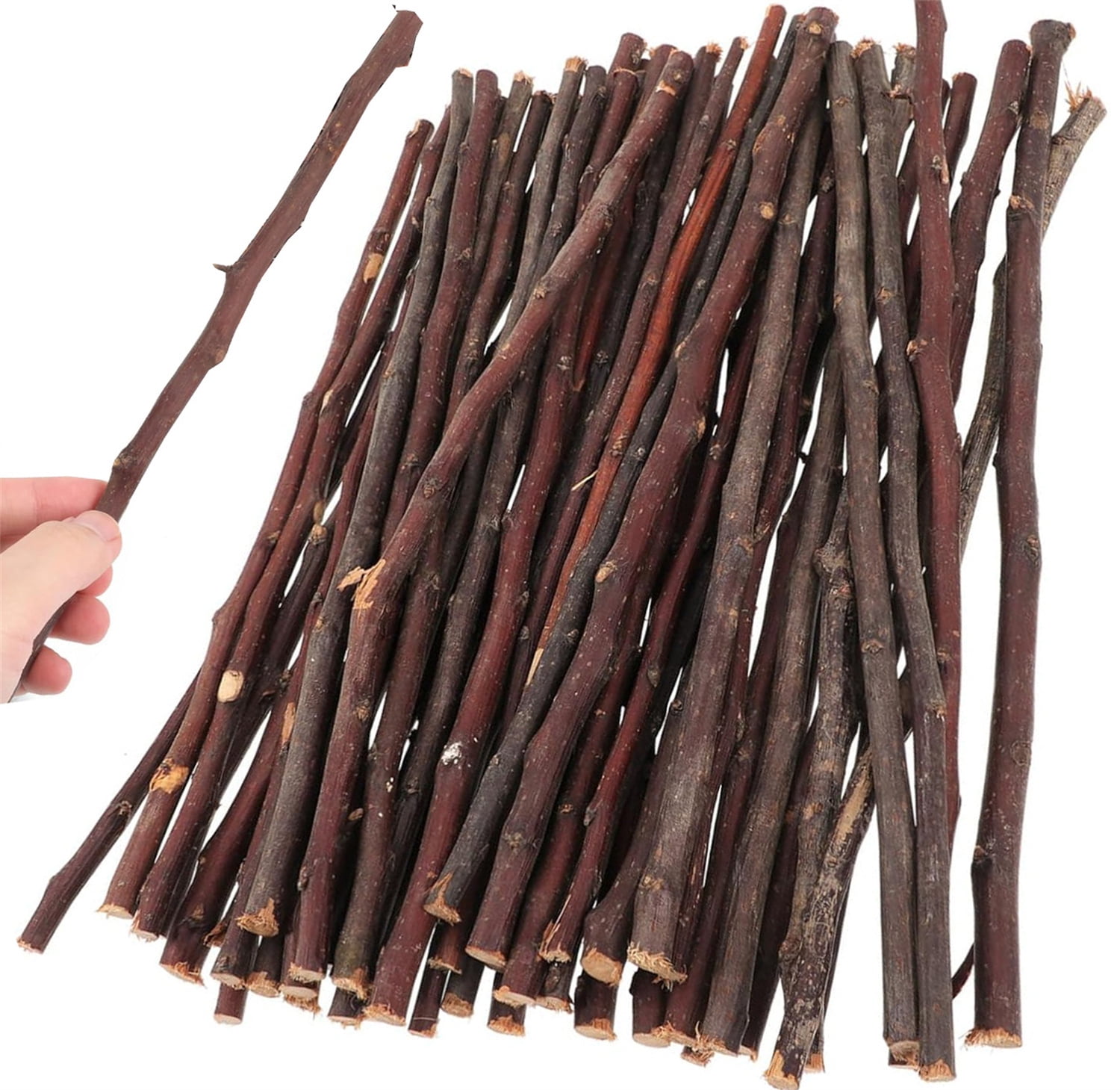50Pcs Wood Sticks for Crafts,Bexikou 11.8 Inch Long 0.1-0.3 Inch in ...